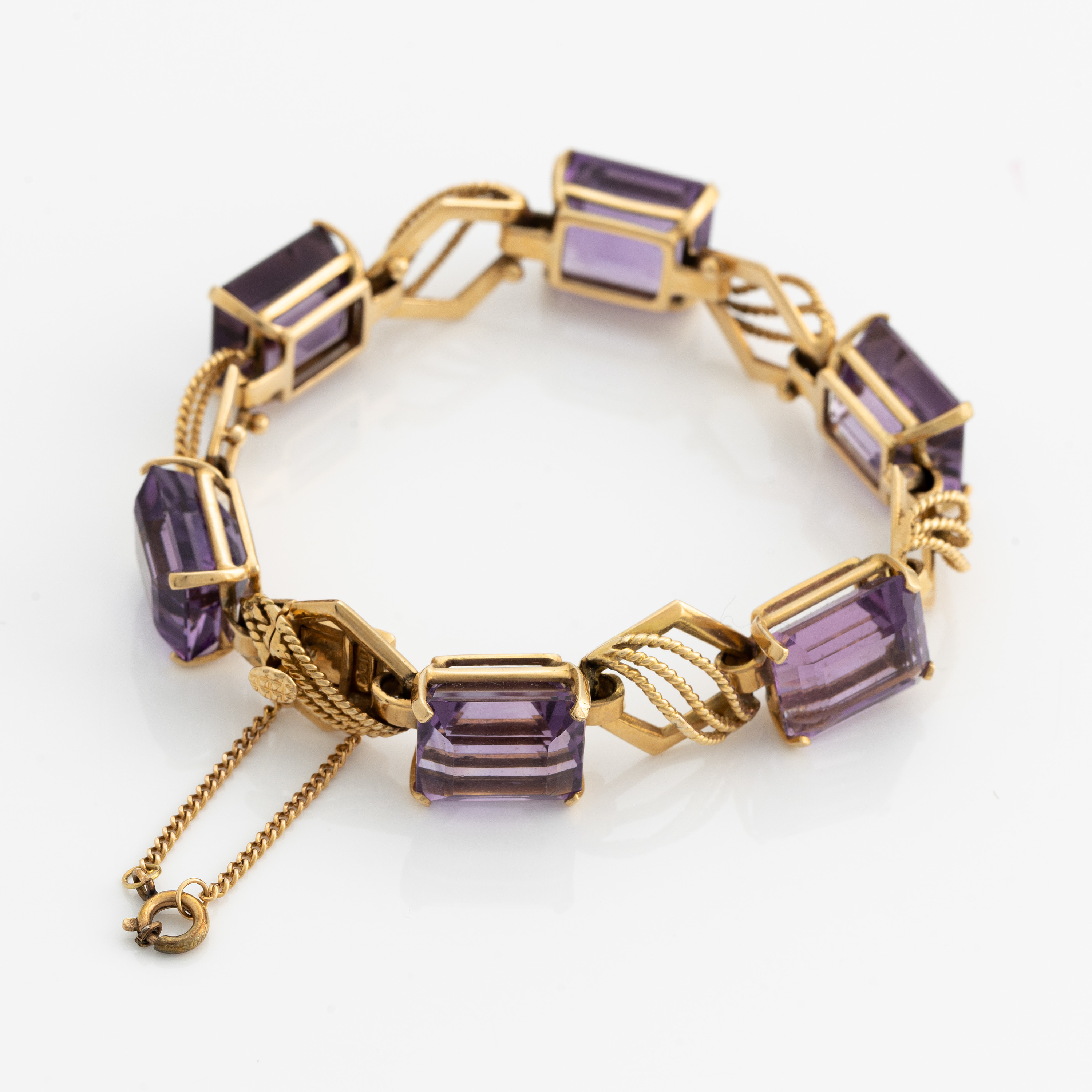 Bracelet, 18K gold with amethysts. - Bukowskis