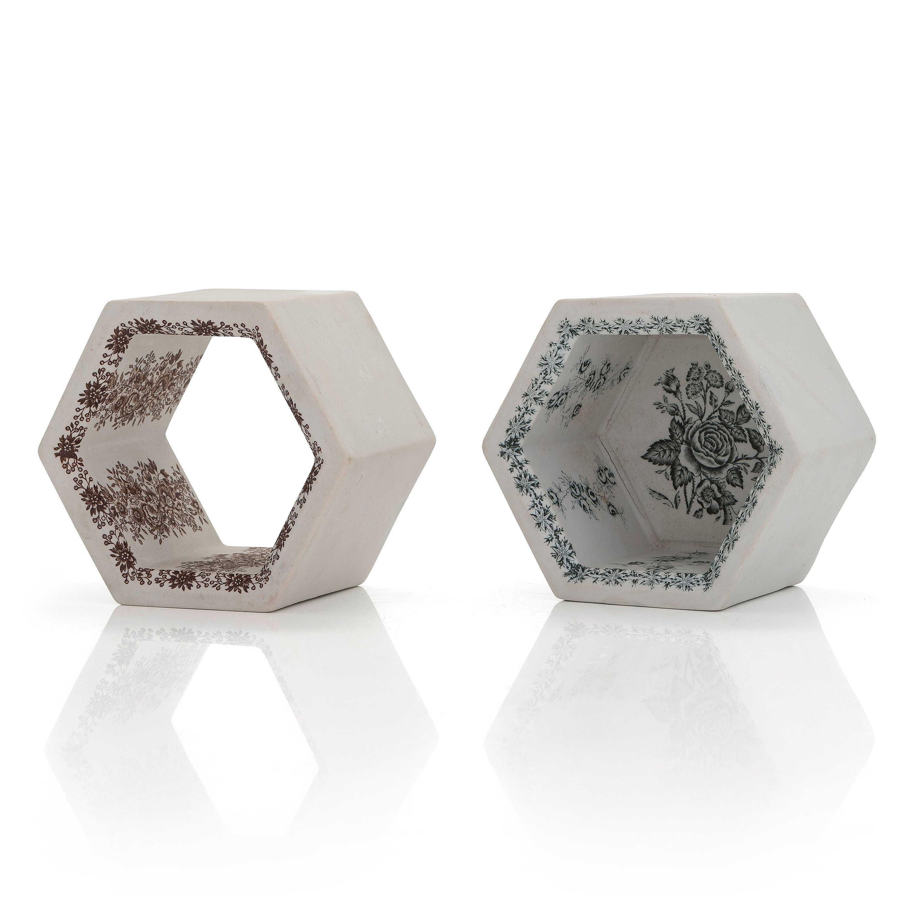 Rut Bryk, Two 1960s 'Hexagon tile' sculptures for Arabia, Finland ...