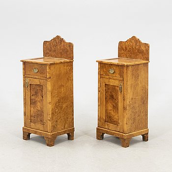 Bedside tables, a pair from the first half of the 20th century. - Bukowskis