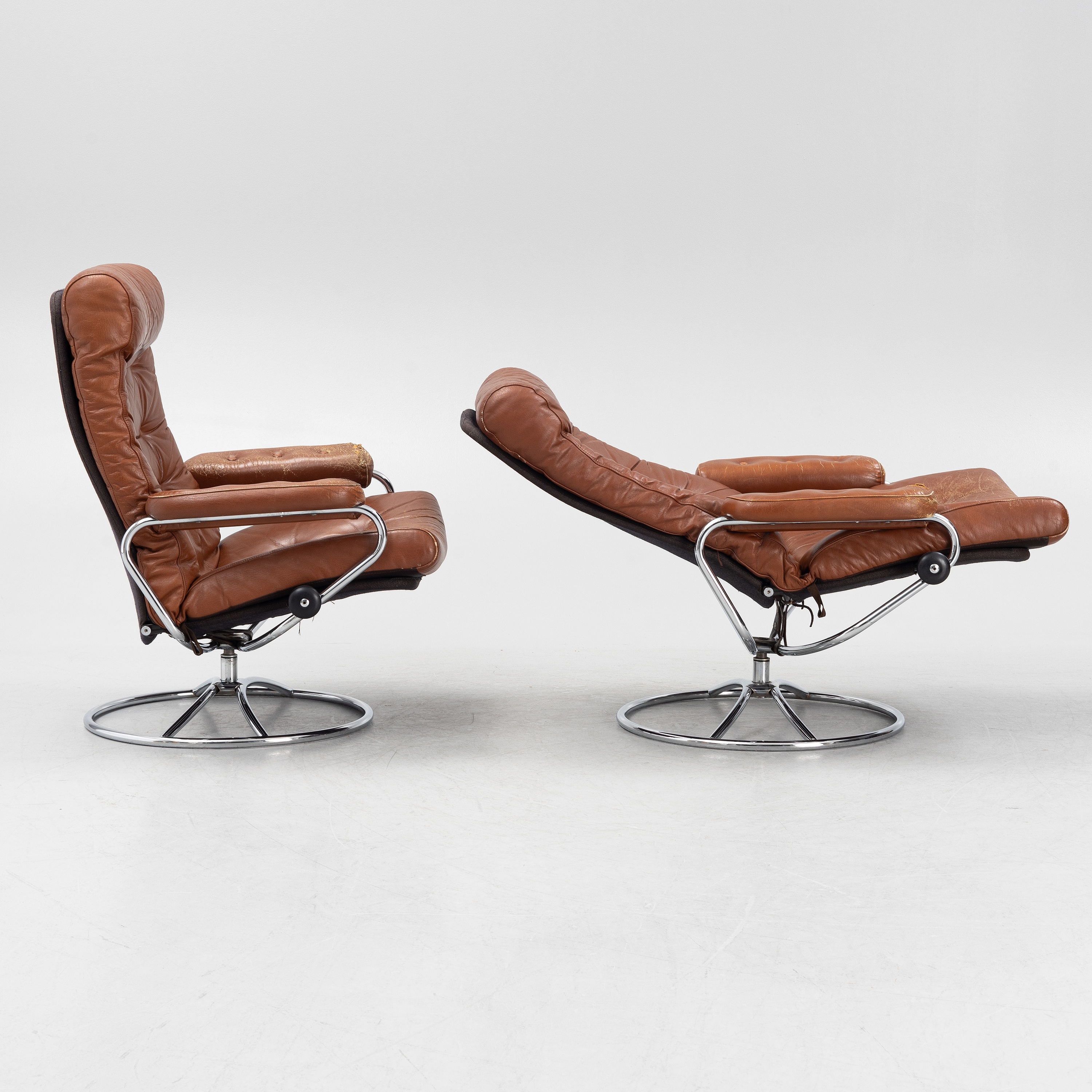 A pair of 'Stressless' armchairs, Ekornes, Norway, later part of the ...