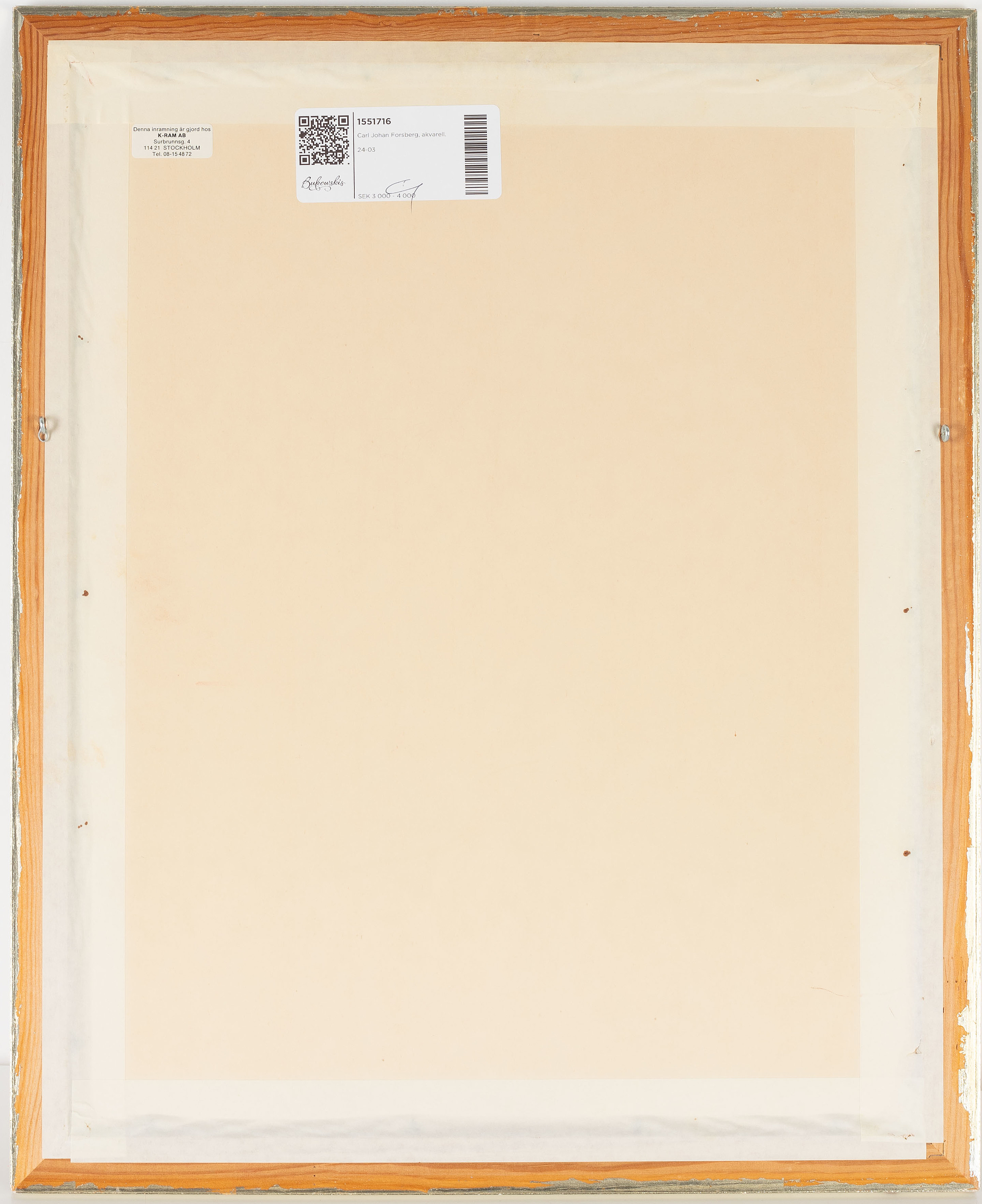 Carl Johan Forsberg, "Vind-stilla". - Bukowskis