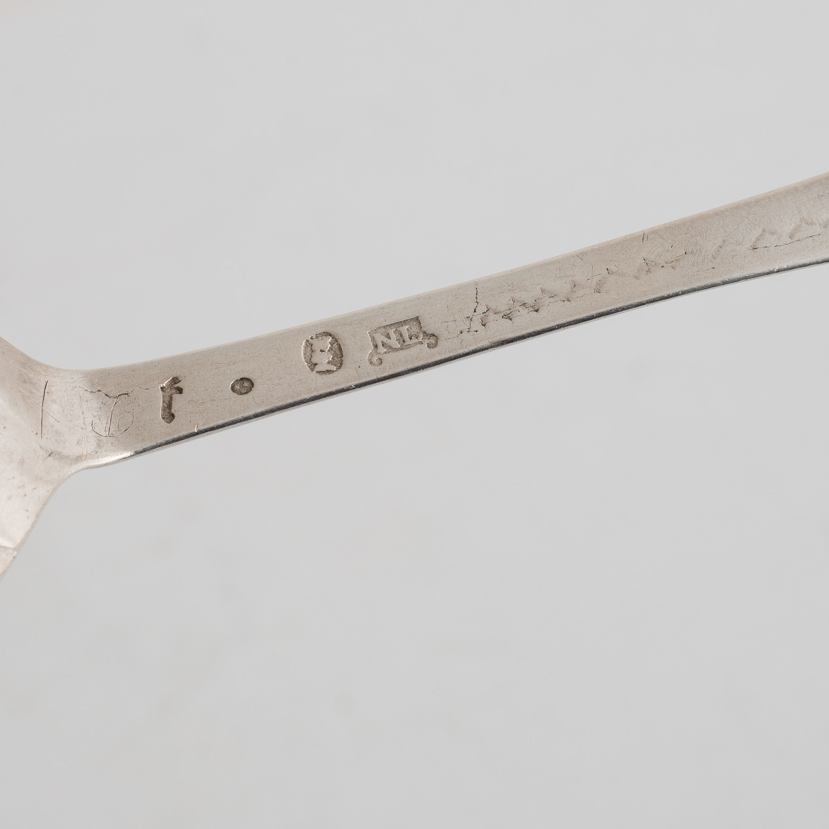 A Swedish 18th century silver spoon, mark of Niklas Lund, Stockholm ...