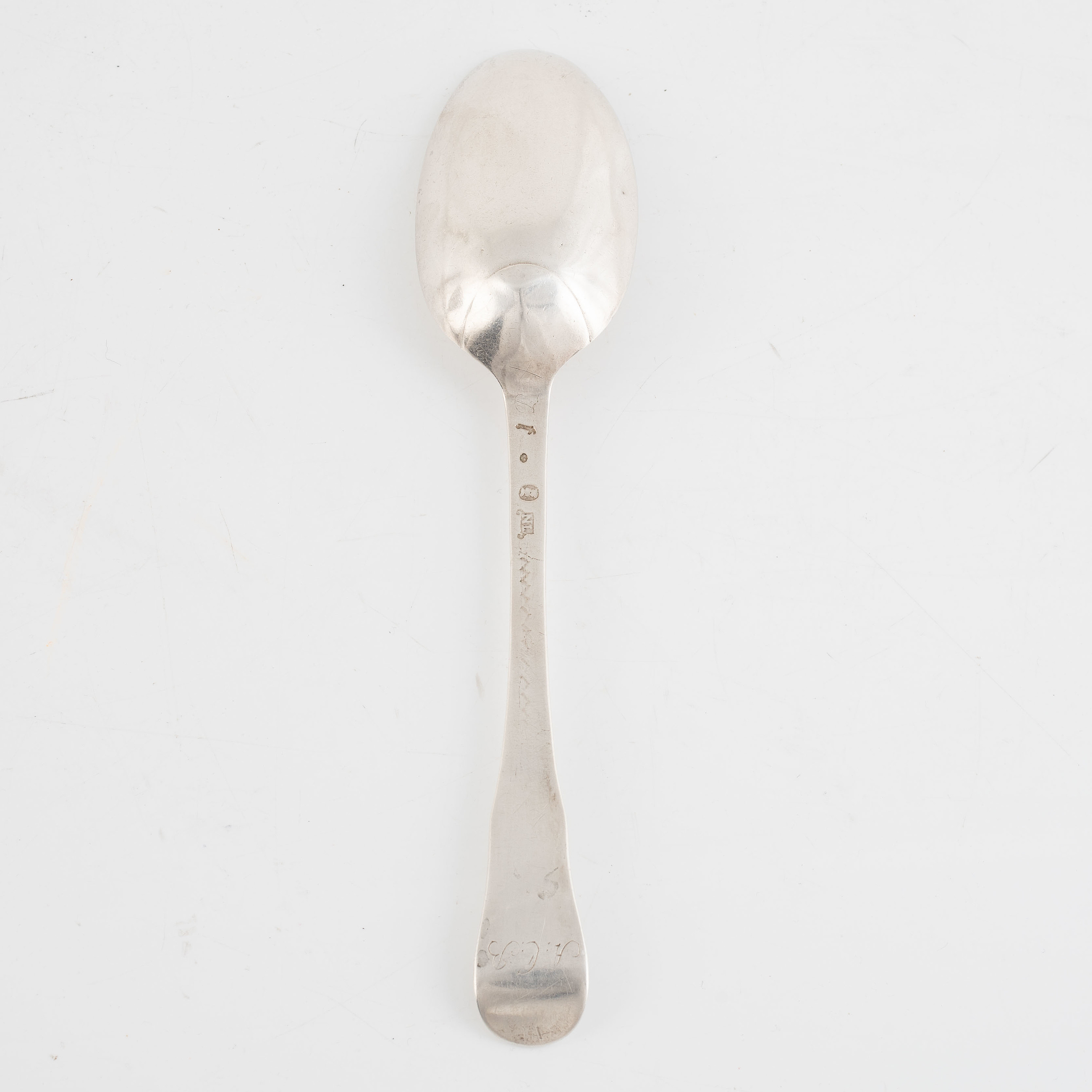 A Swedish 18th century silver spoon, mark of Niklas Lund, Stockholm ...