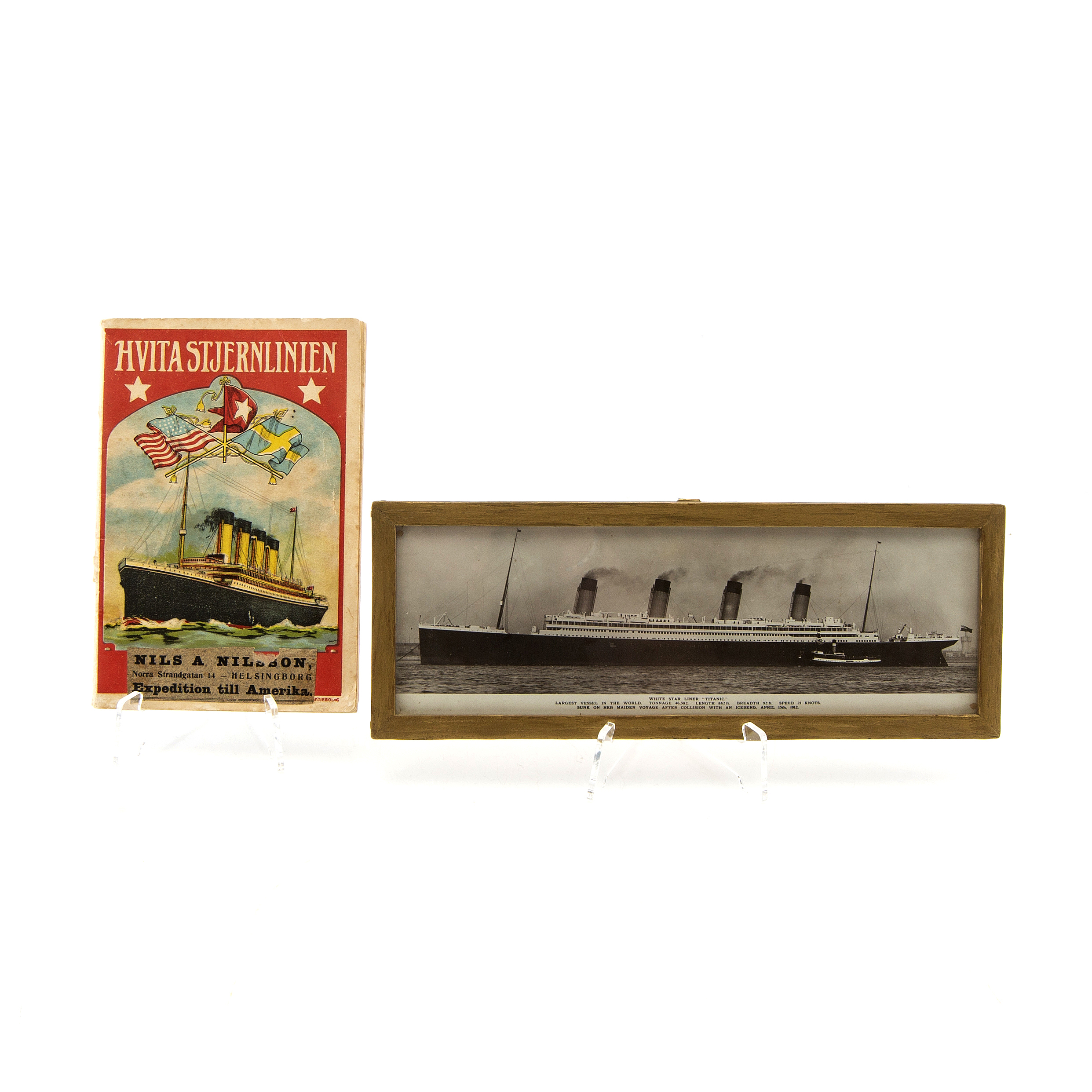 Brochure "White Star Line" as well as a framed photo of "Titanic ...