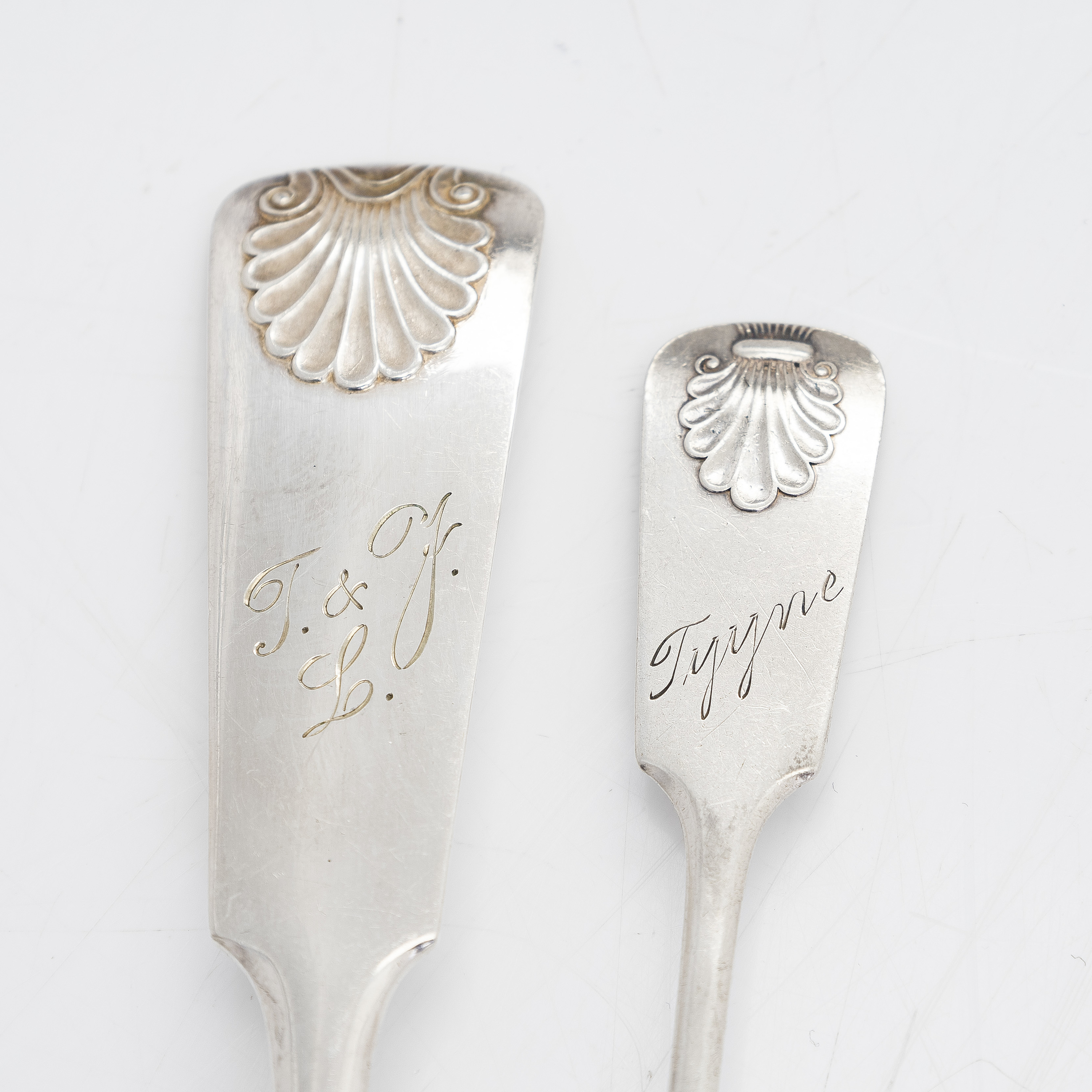 Cutlery set, 24 pieces, silver, Shell decorated handle, Finnish ...