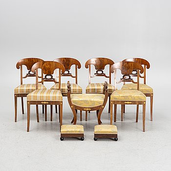Drawing room suite, 9 pieces, Karl Johan style, 19th century. - Bukowskis