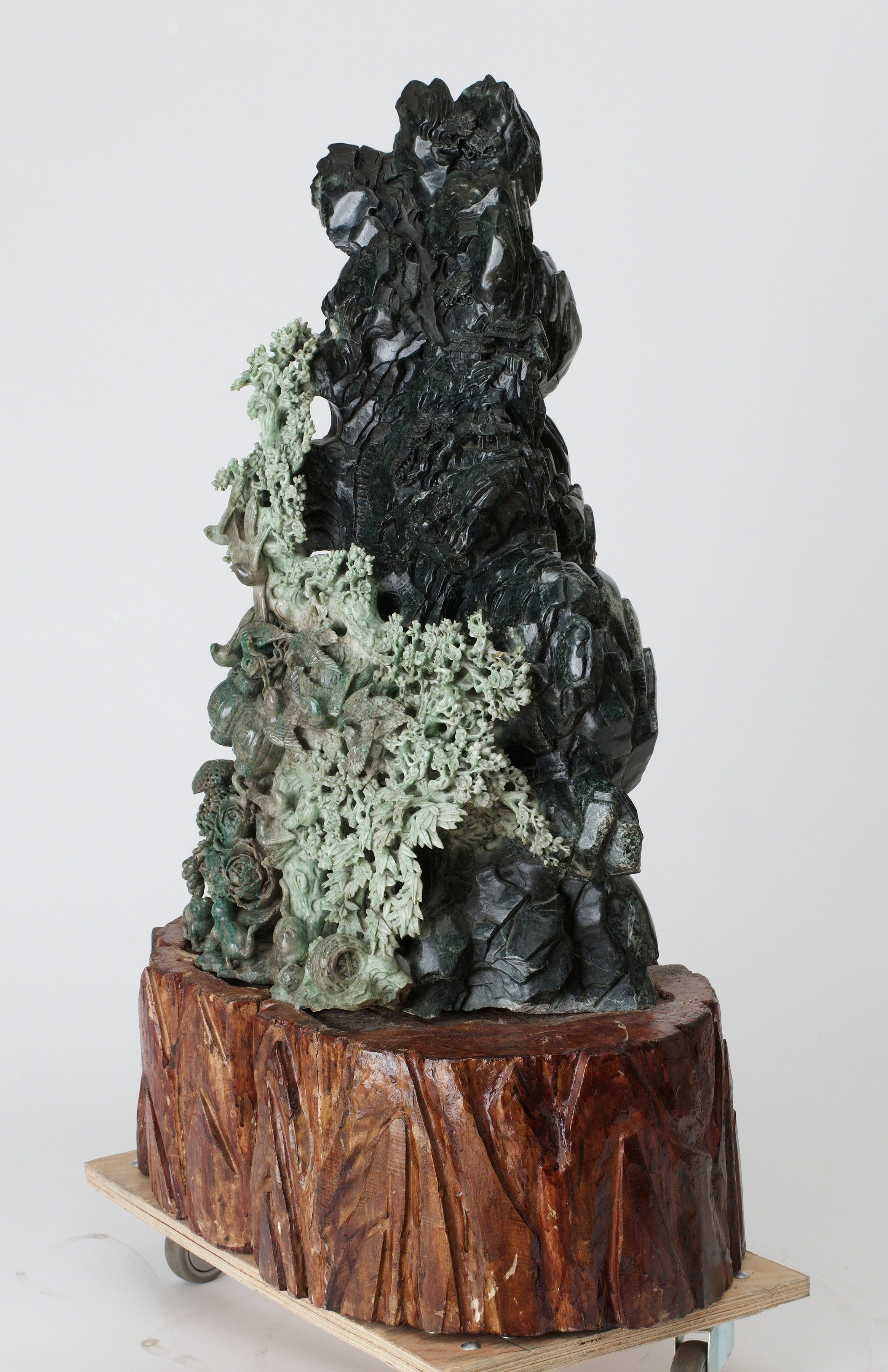 A massive Chinese carved sculpture of a scholars rock, first half of ...