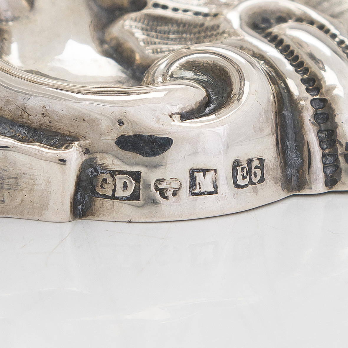 A pair of Rococo Revival silver candlesticks, maker's mark of Gustaf ...