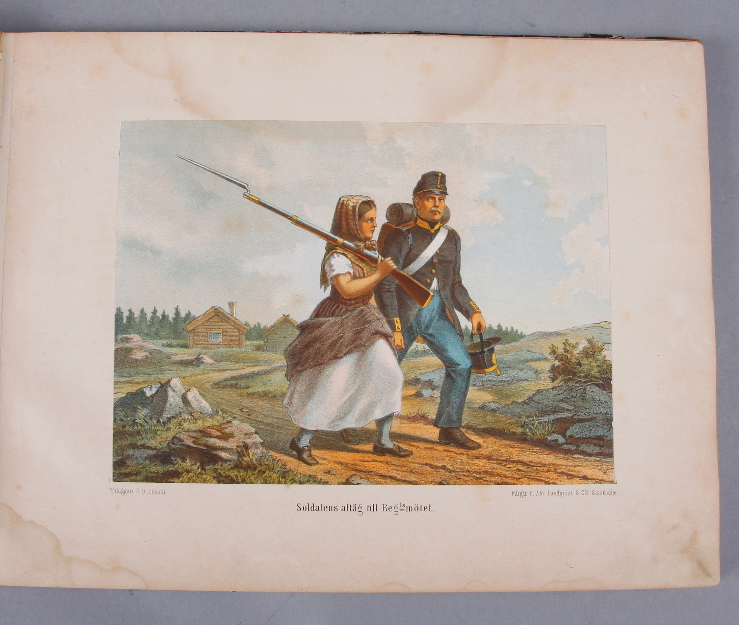 BOK, "Indelta soldatens lif", av Gustaf Nyblaeus, Stockholm 1866 ...