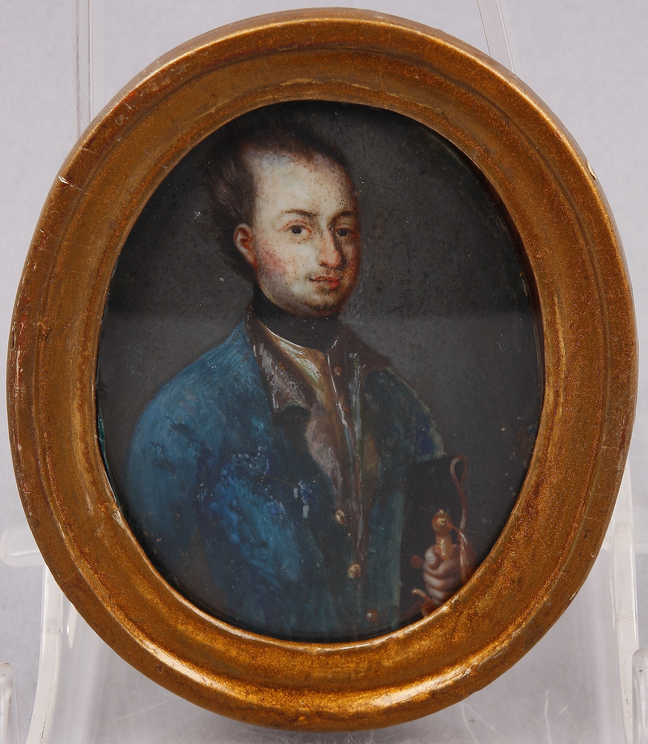 JOHANNES HEINRICH MÖLLER, tillskriven, miniatyr, gouache på ben, 1800 ...