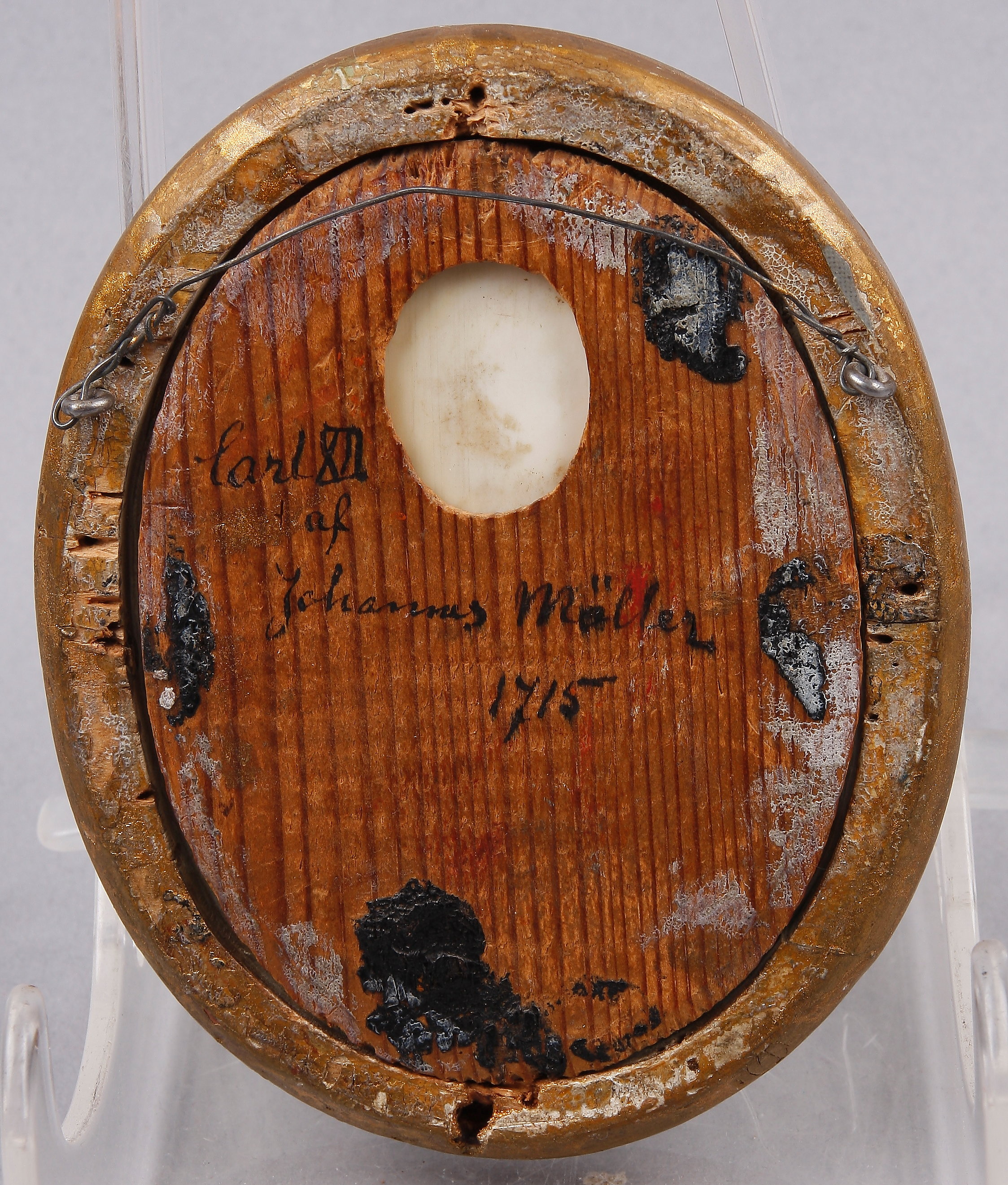 JOHANNES HEINRICH MÖLLER, tillskriven, miniatyr, gouache på ben, 1800 ...