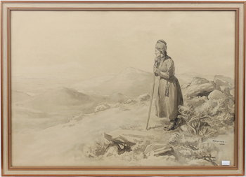 FOLKE HOVING, tuschteckning, sign o dat 1900. - Bukowskis