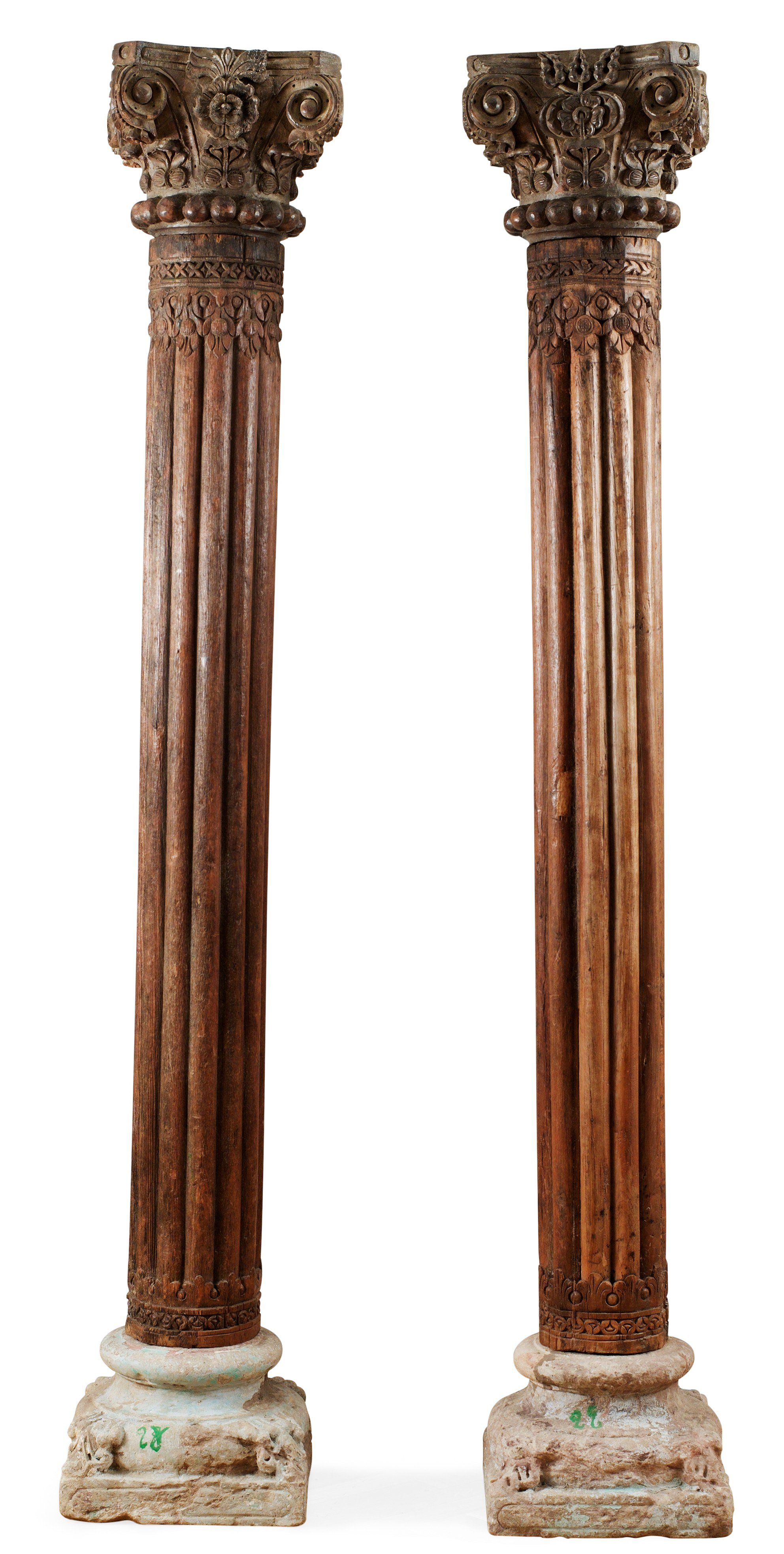 PELARE, ett par, Indien, 1800-tal. - Bukowskis