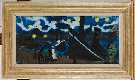 Ragnar Sandberg, Harbour scene. - Bukowskis