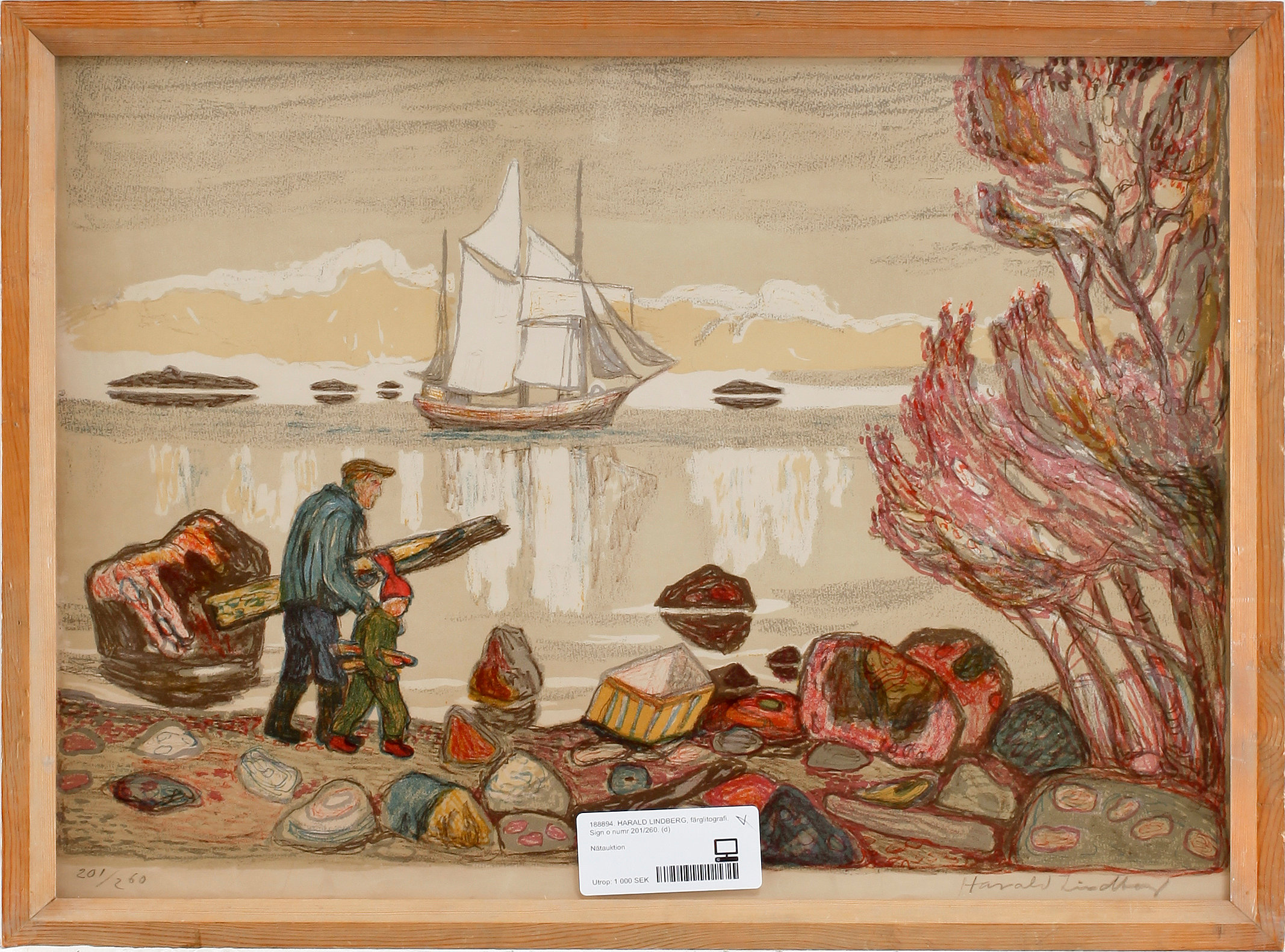 HARALD LINDBERG, färglitografi. Sign o numr 201/260. - Bukowskis