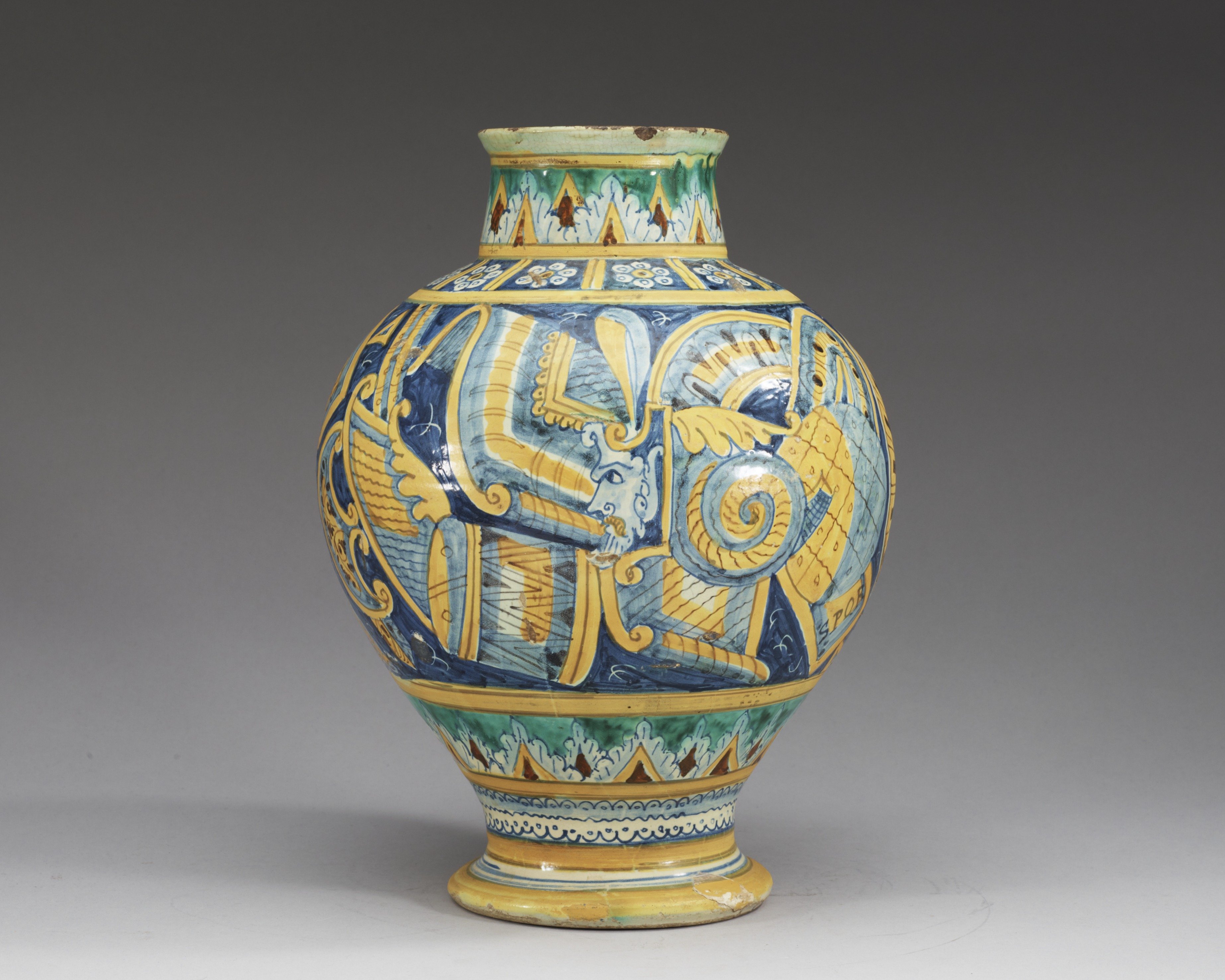 An Italian majolica albarello, presumably Urbino, 17/18th Century ...
