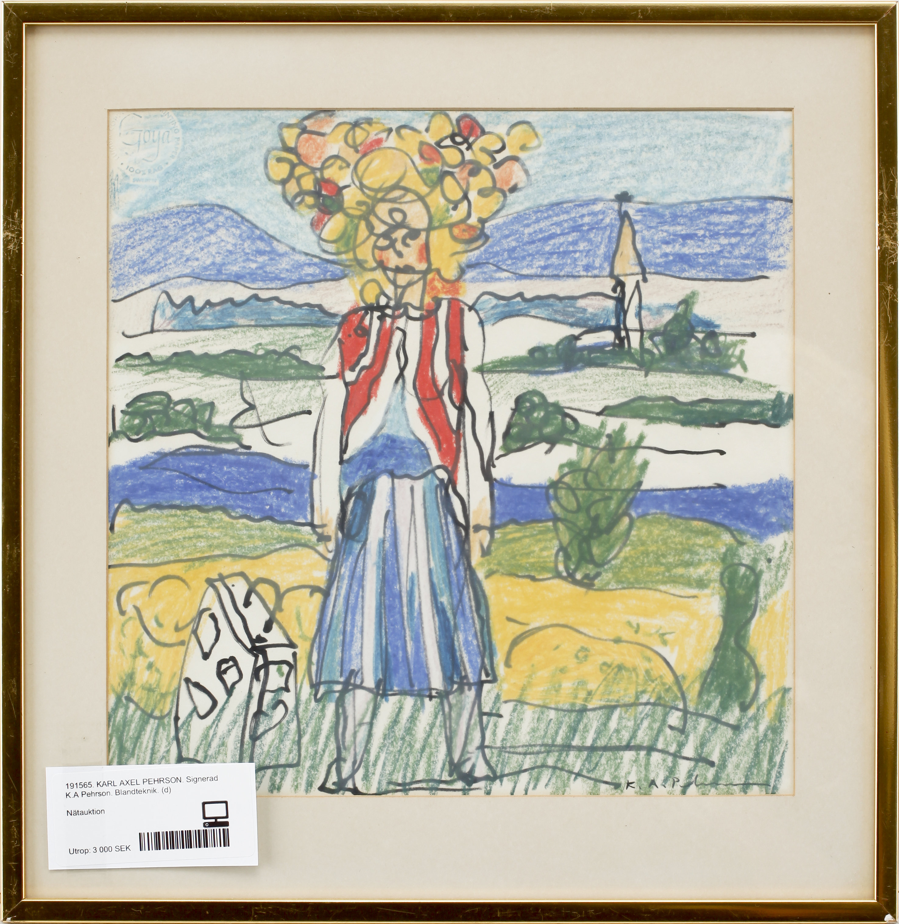 KARL AXEL PEHRSON, blandteknik. Signerad K.A Pehrson. - Bukowskis