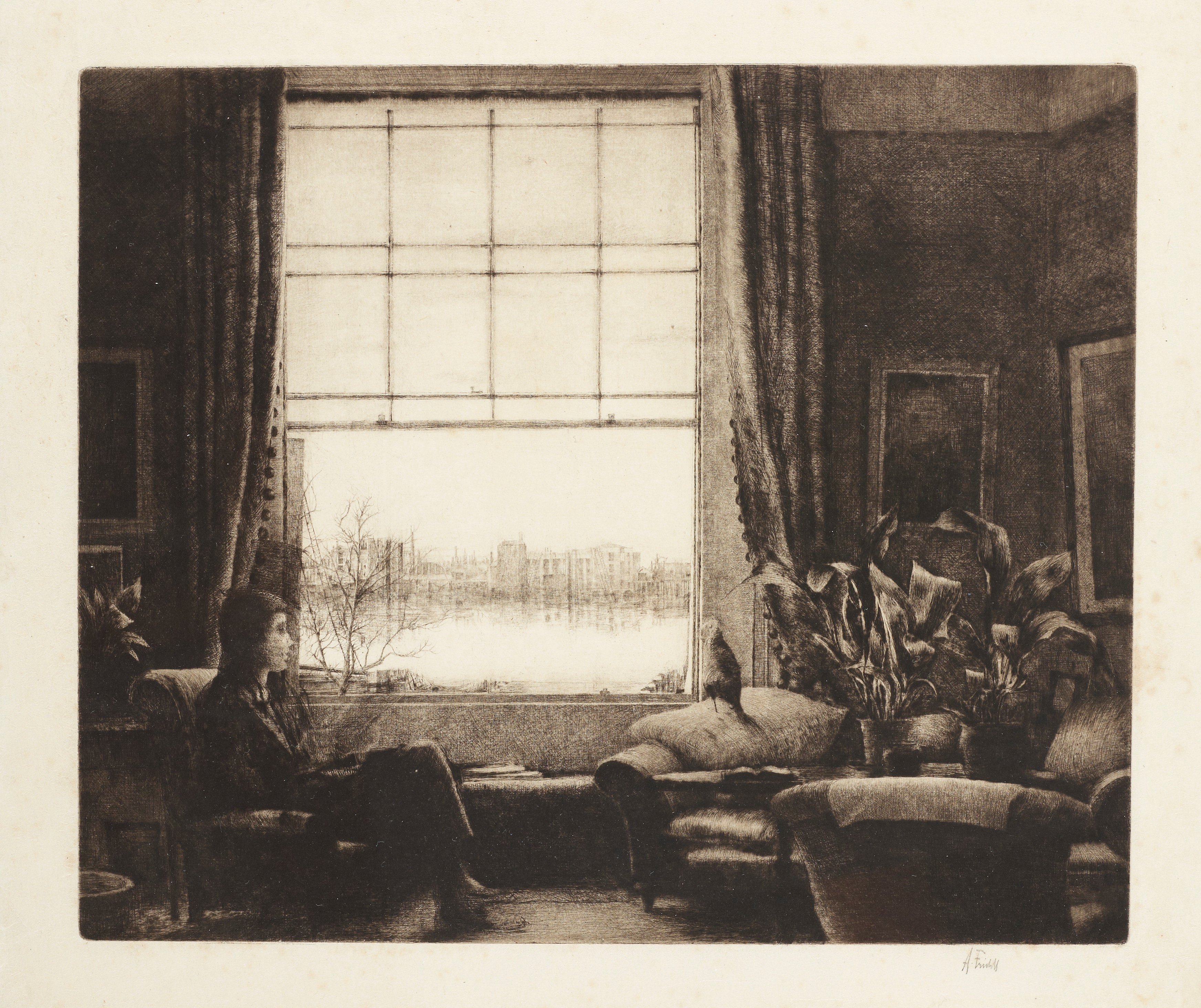 Axel Fridell, "The window" (Ett Londonhem, Vauxhall, London). - Bukowskis