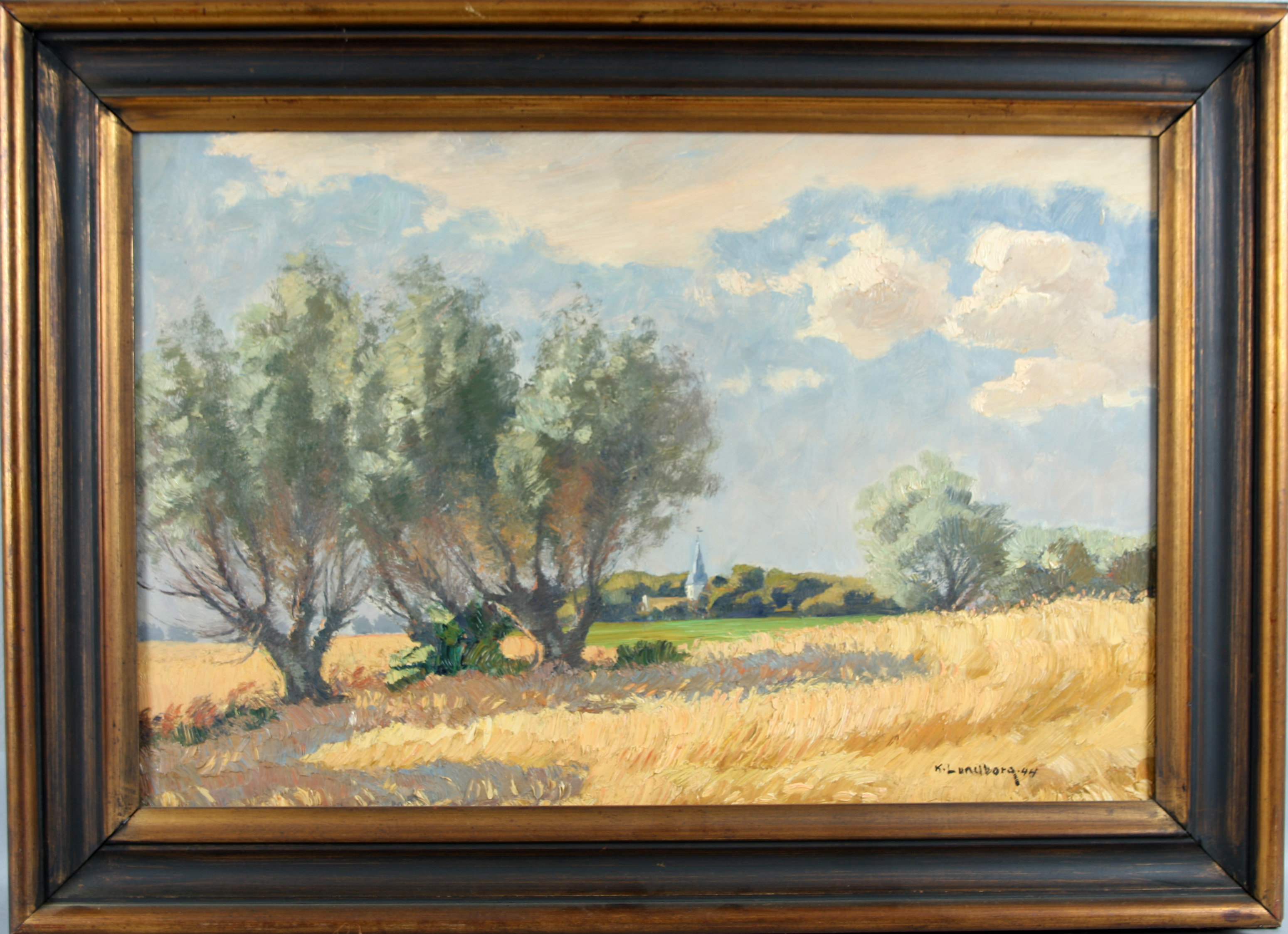 KARL LUNDBORG, olja på pannå, sign och dat -44. - Bukowskis