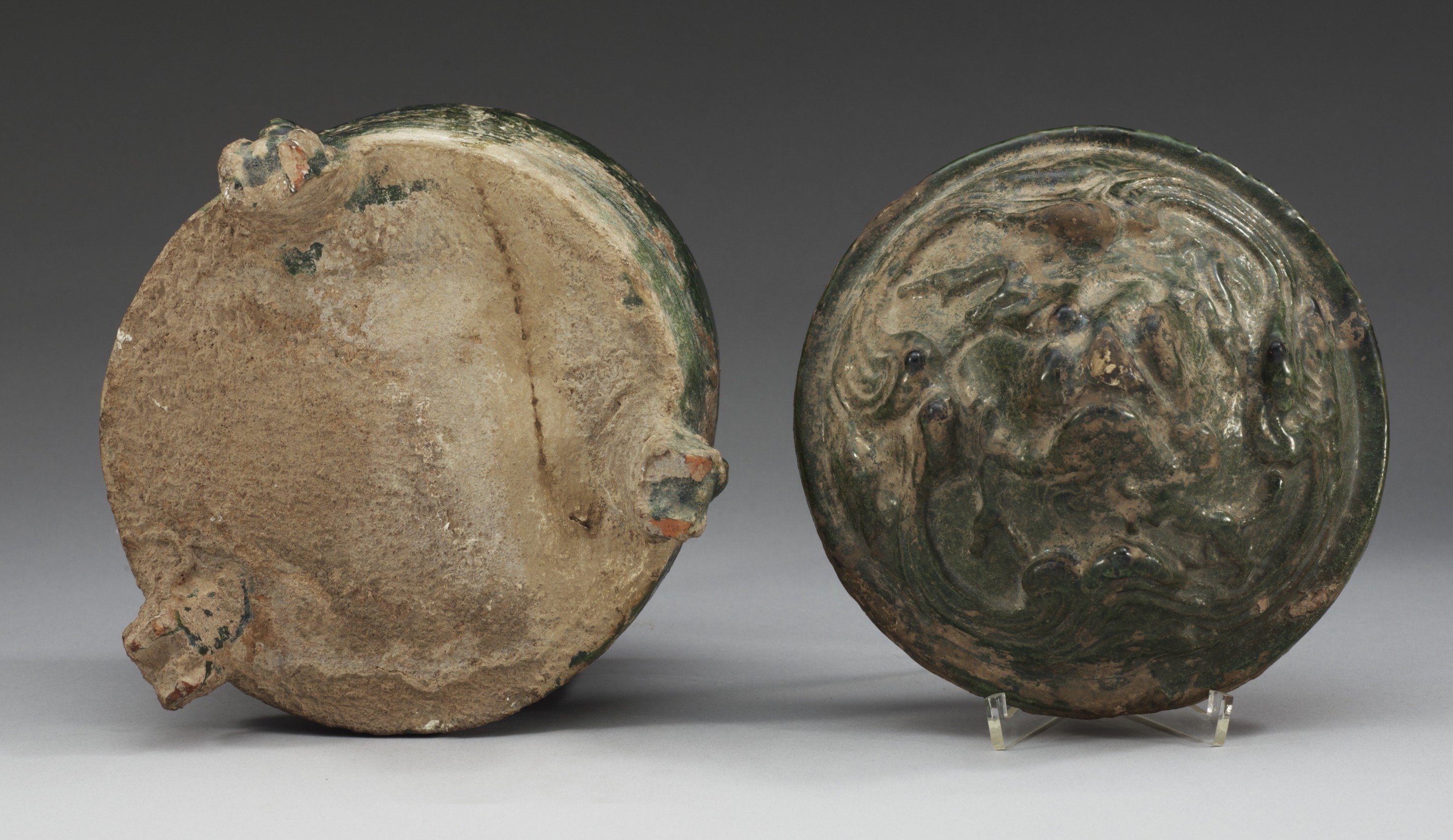 A green glazed incense burner and cover (Boshan Lu), eastern Han ...
