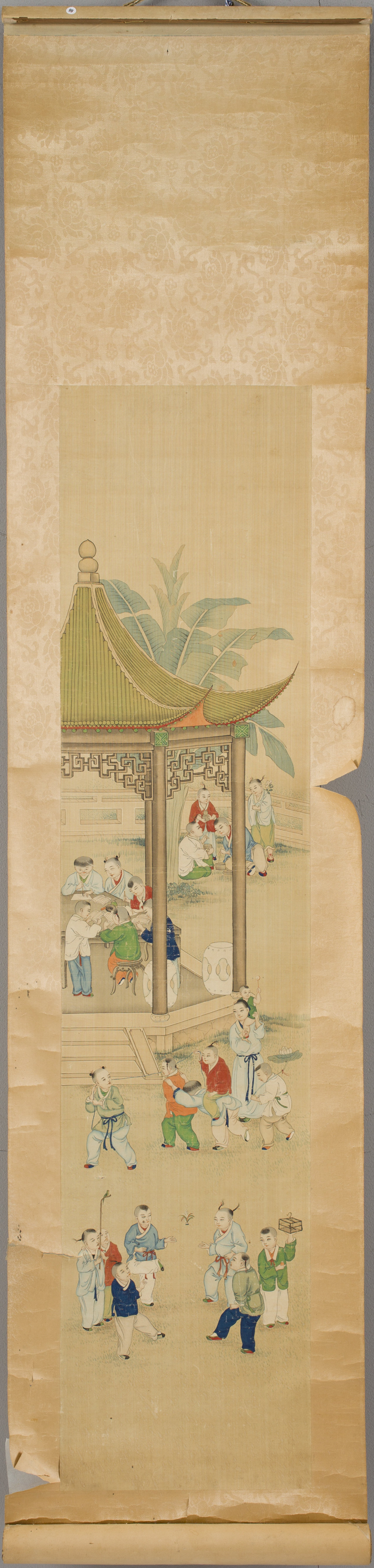 A Chinese handscroll, watercolour on silk and paper, early 20th century ...