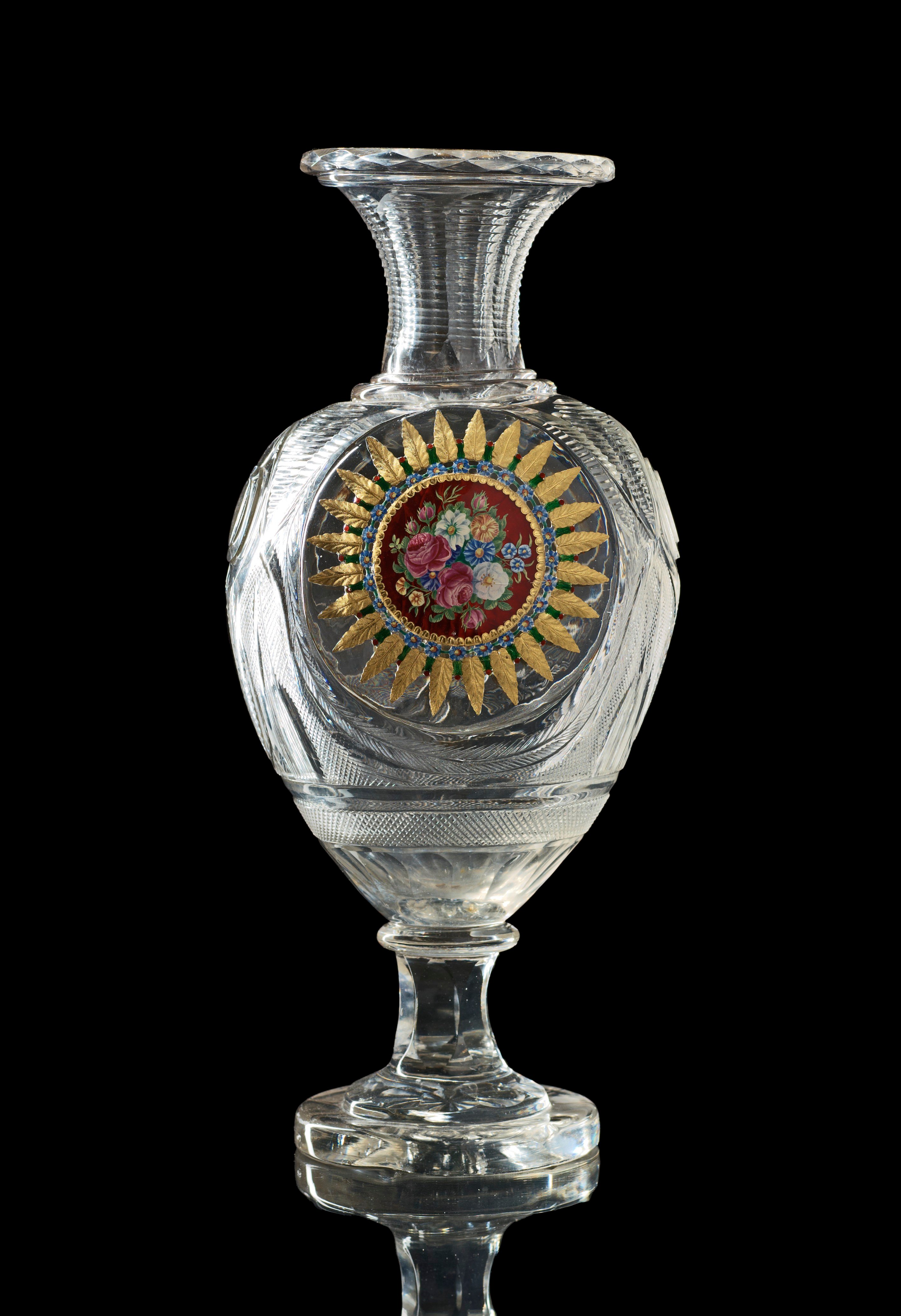 A Russian cut-glass Vase, circa 1850-60's. Attributed to Dyat'kovo ...