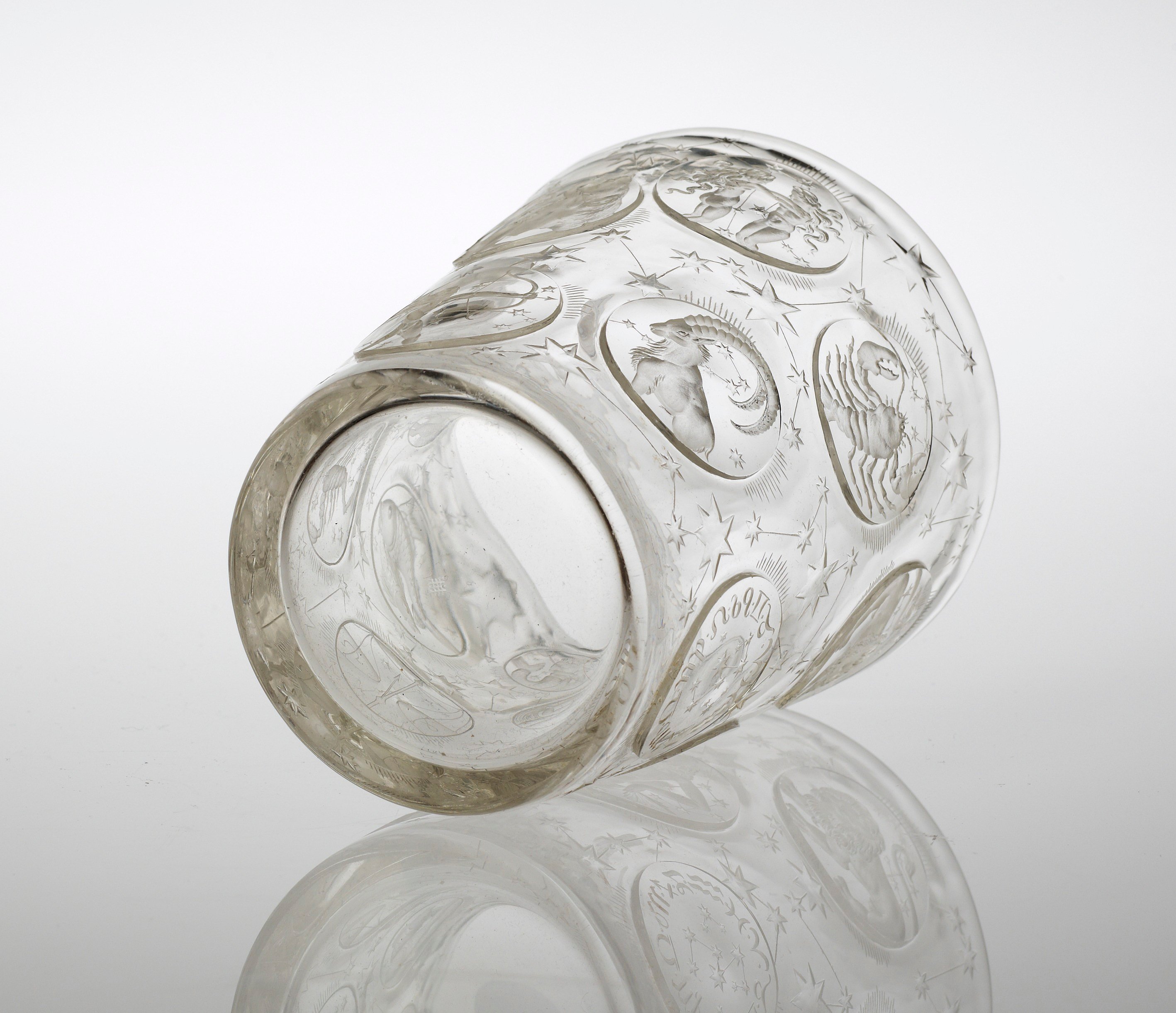A Vera Lisková cut and engraved glass 'Zodiac Beaker', Kamenický Senov ...