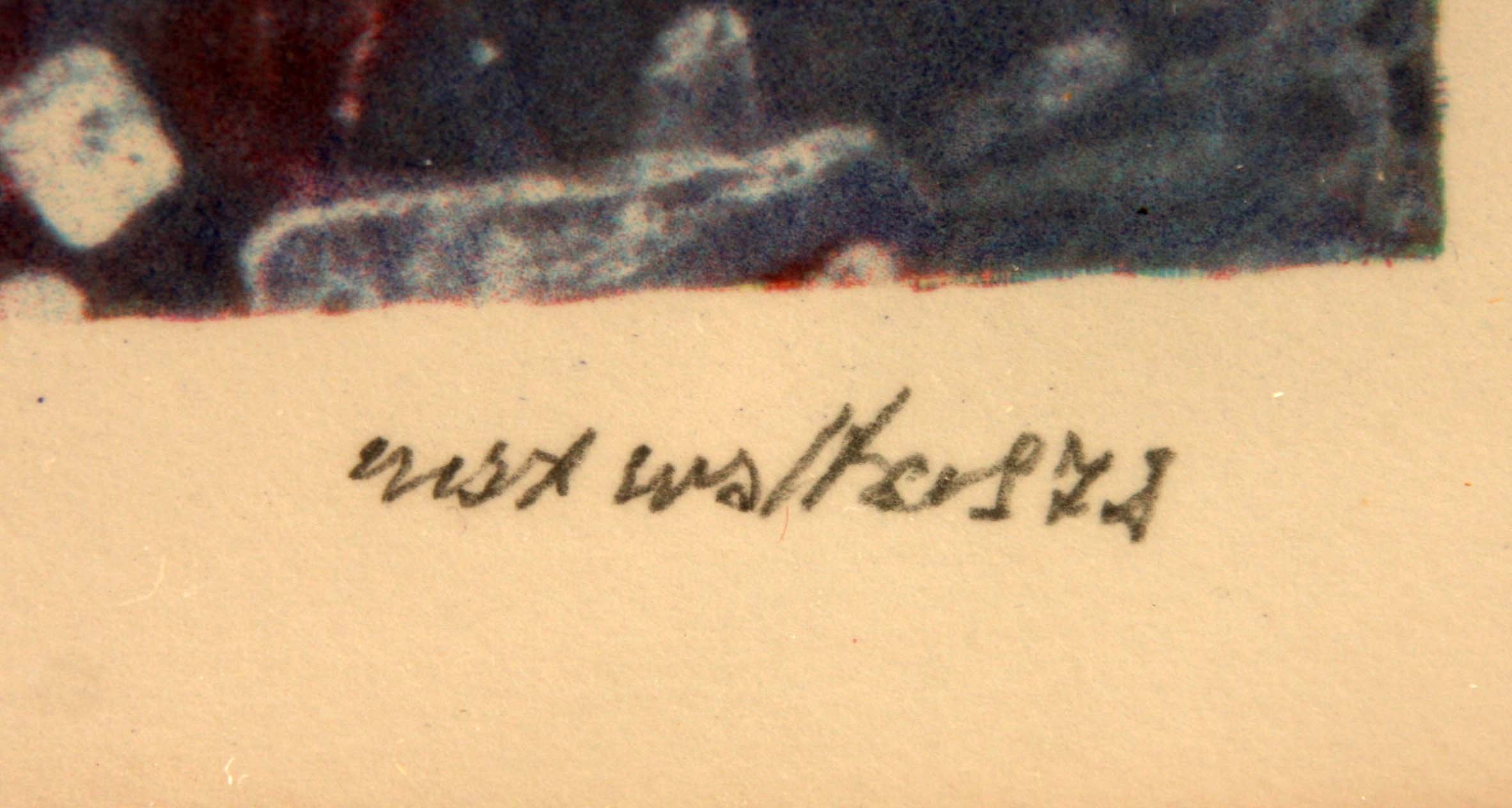 MAX WALTER SVANBERG, färglitografi med silverprägling, sign o dat 72 ...