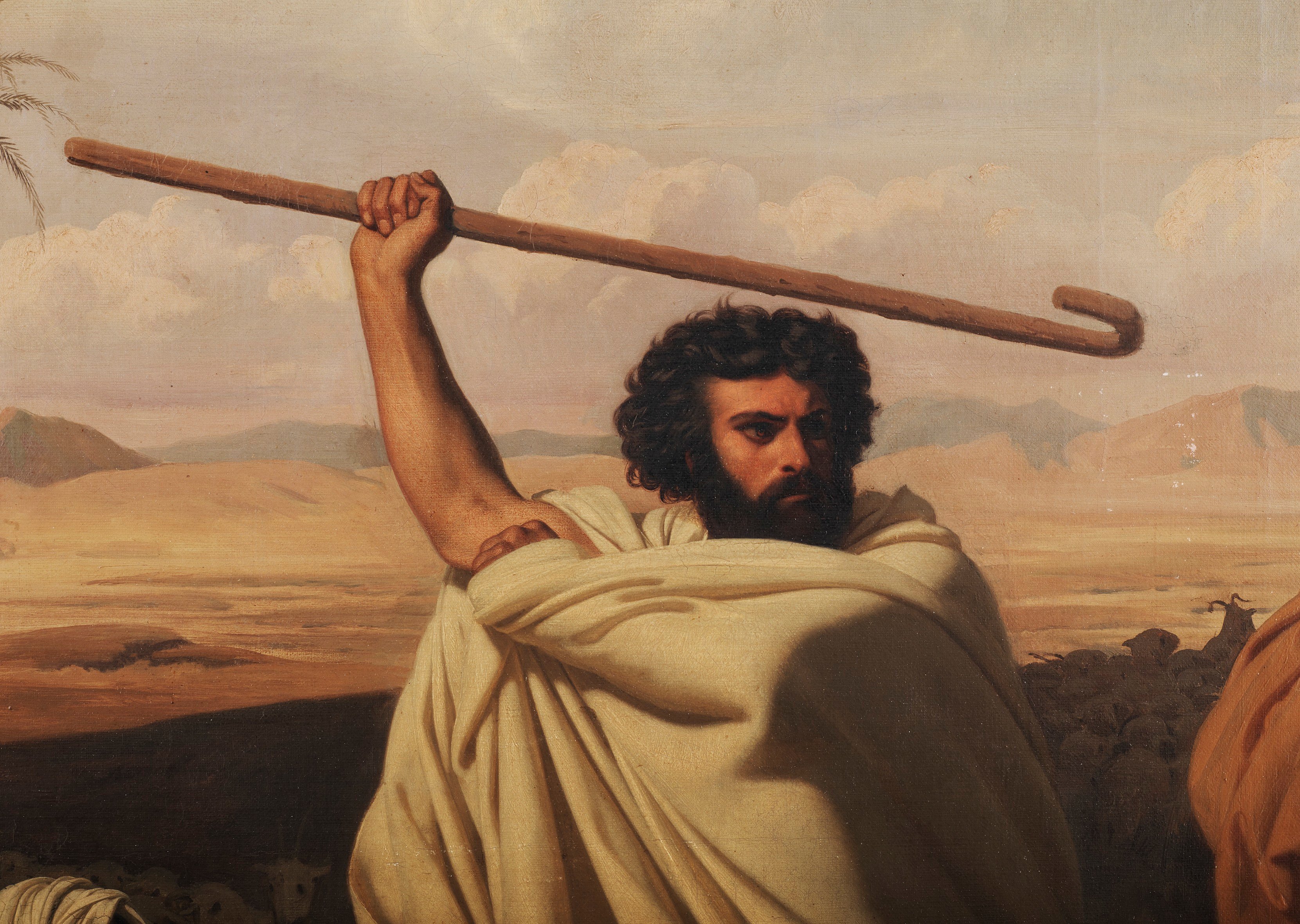 French school 19Th Century. Joseph defending the daughters of Jethro at ...