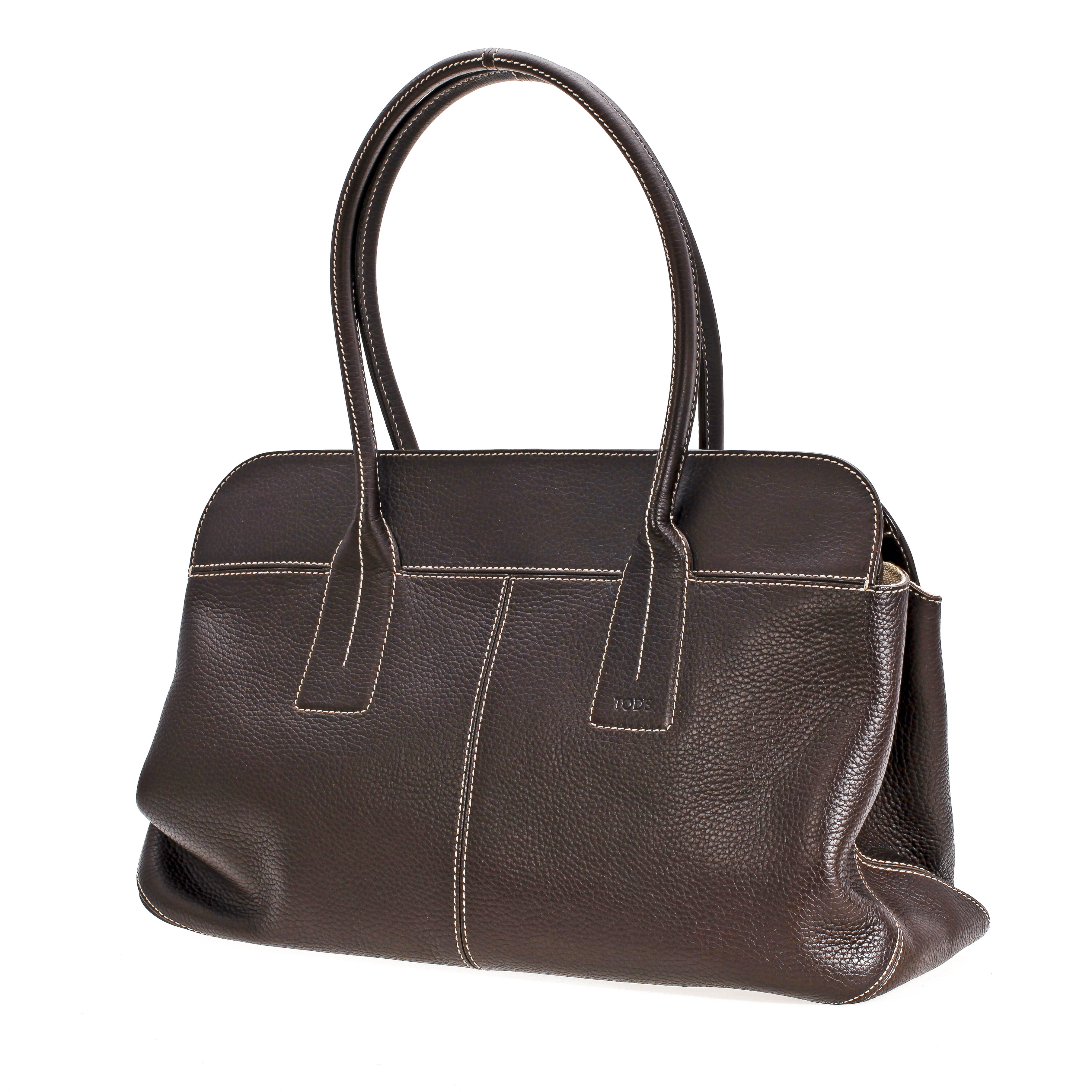 A chocolate brown leather handbag by Tod's. - Bukowskis