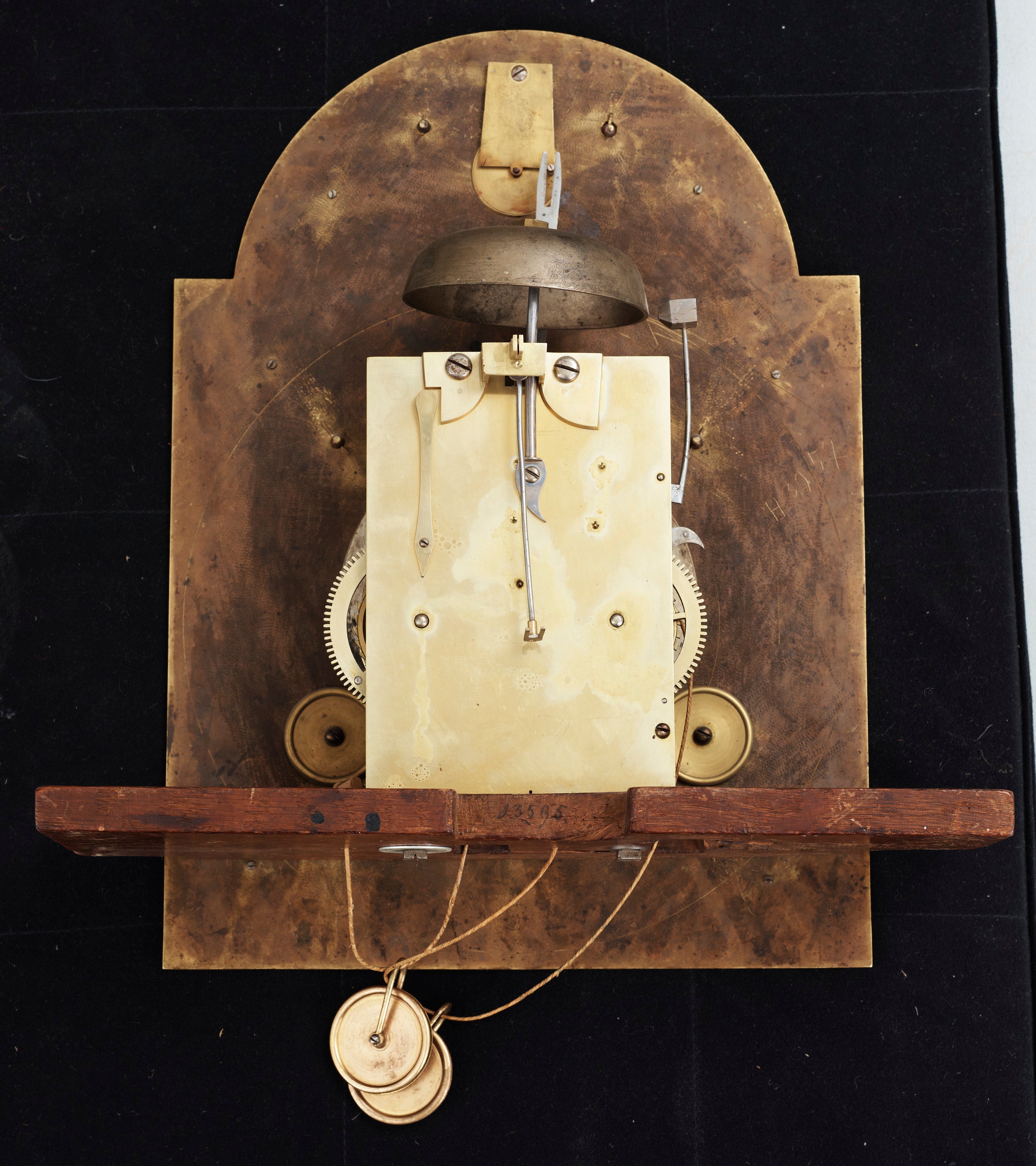 An English 18th century black painted longcase clock by John Ellicott ...