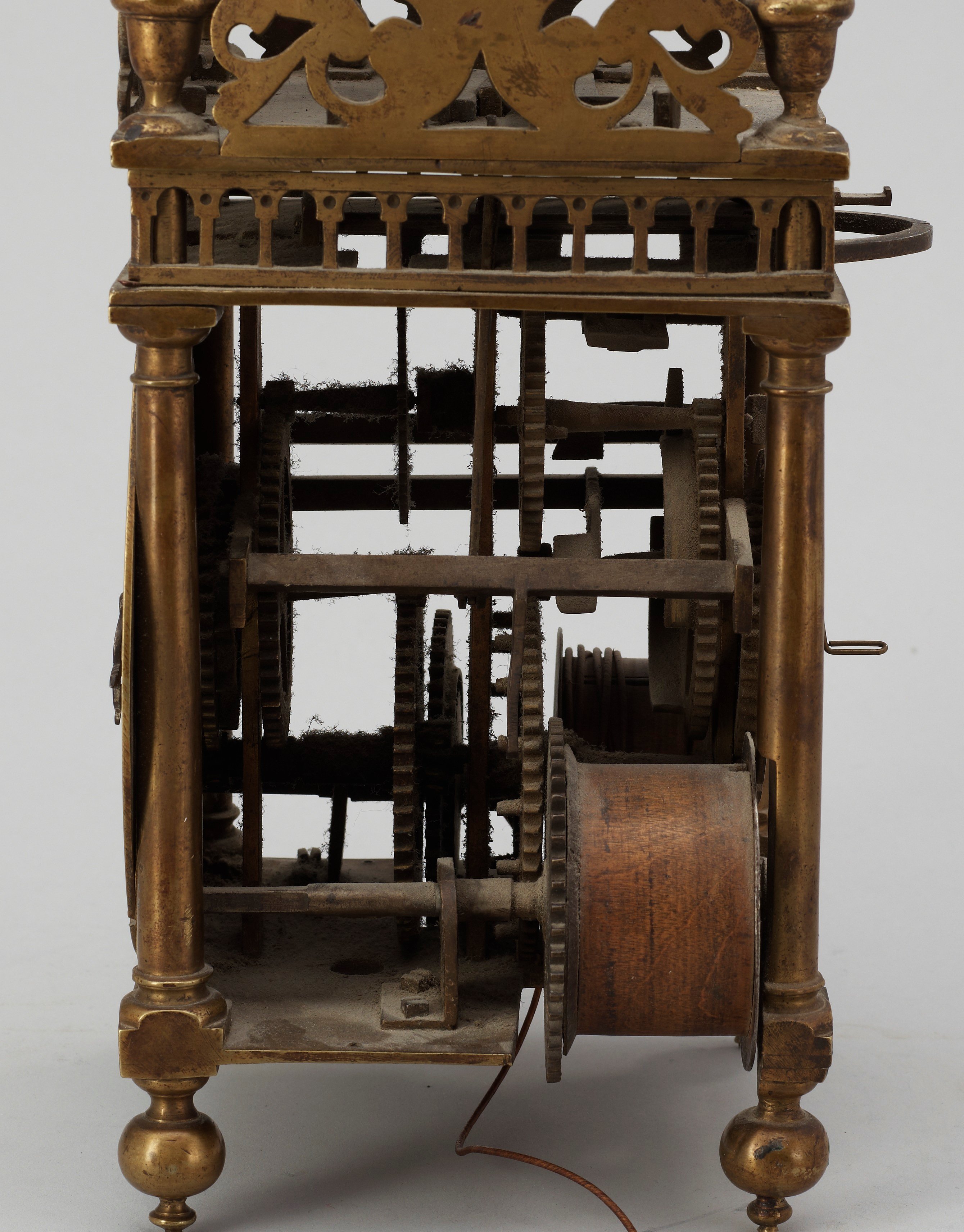 An English middle 17th century brass lantern clock signed Thomas Loomes ...