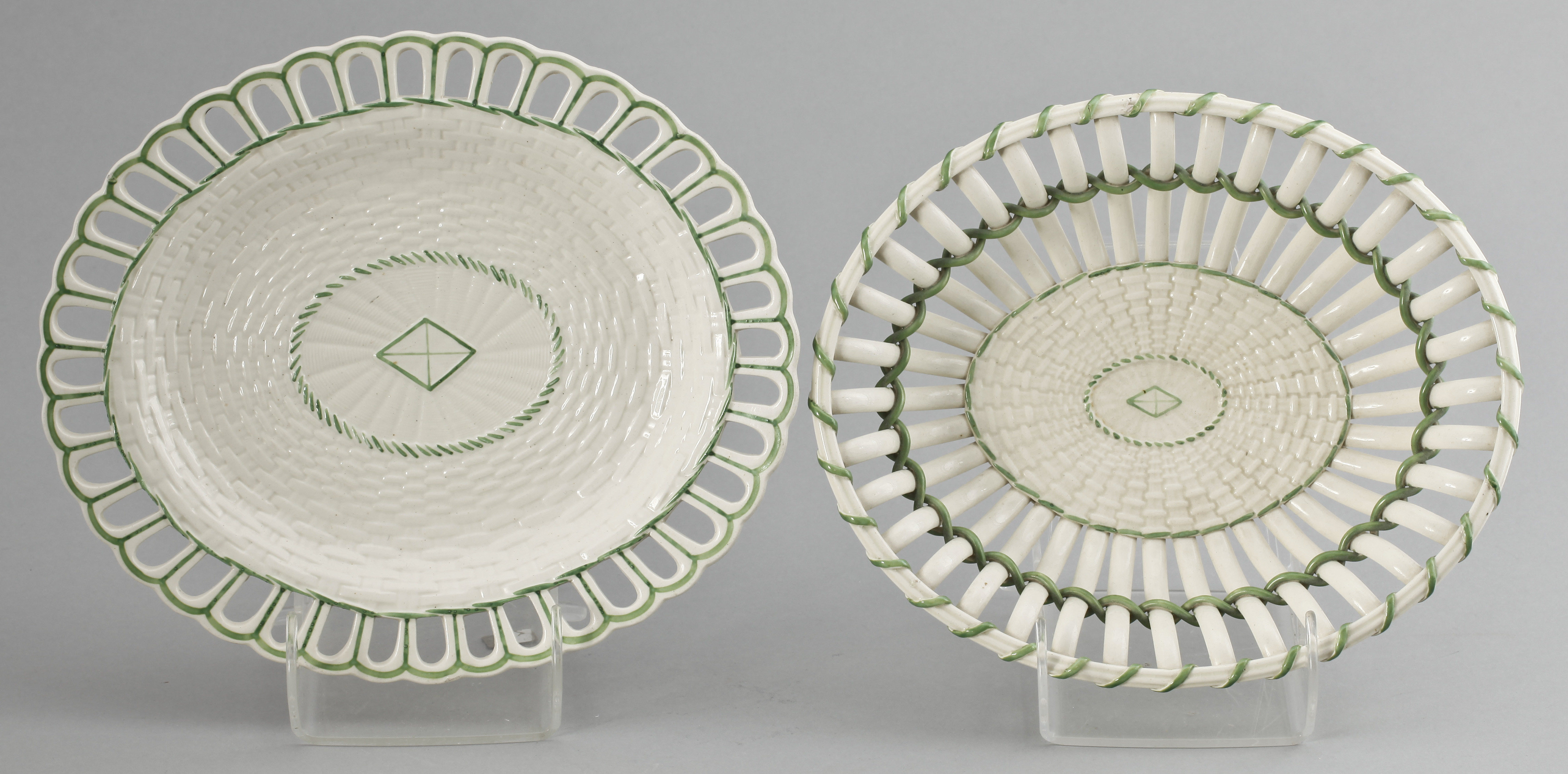 A David Dunderdale, Castleford 19th century cremewear chestnut basket ...