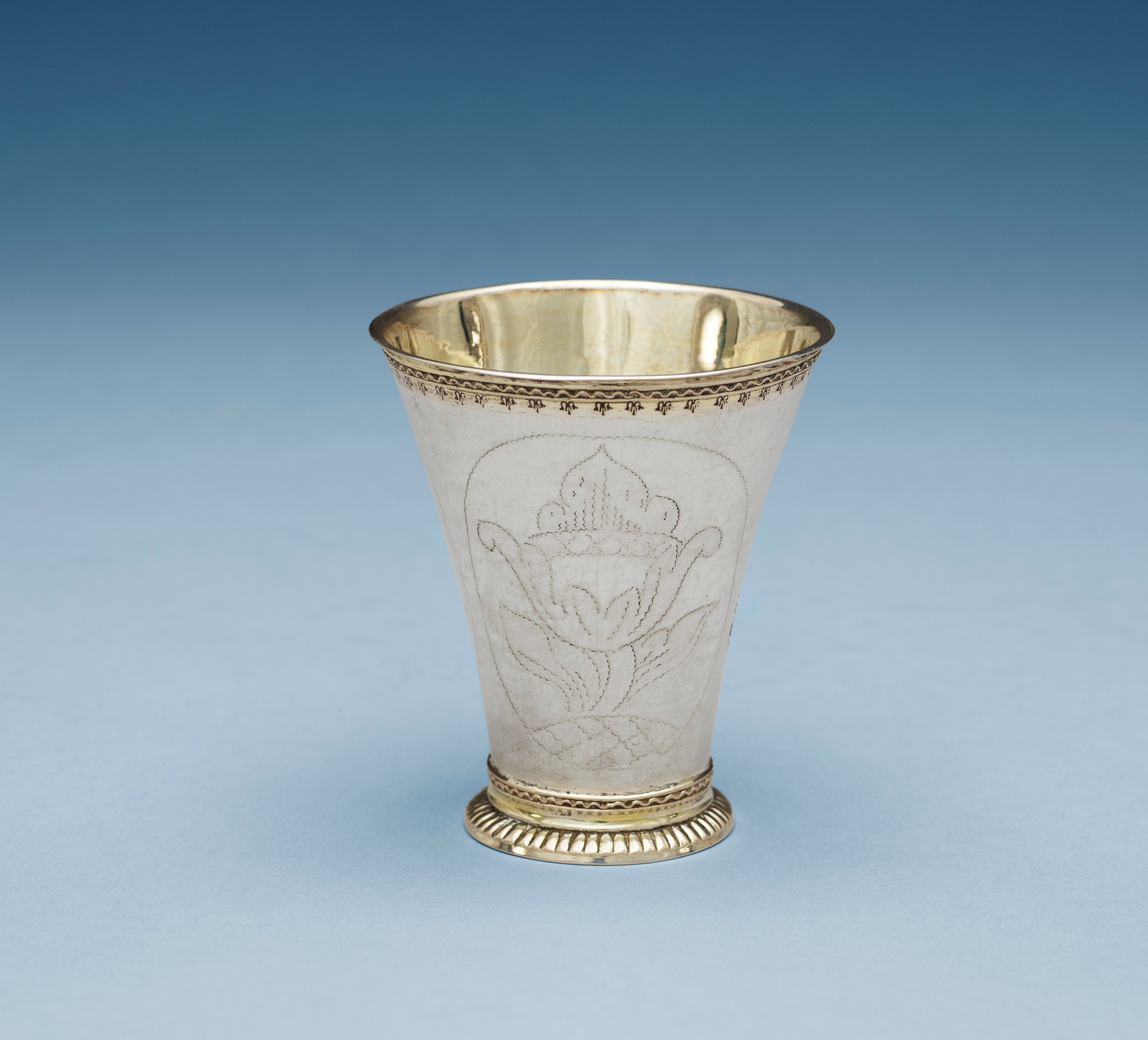 A Swedish 18th century parcel-gilt beaker, makers mark of Johan Wickman ...