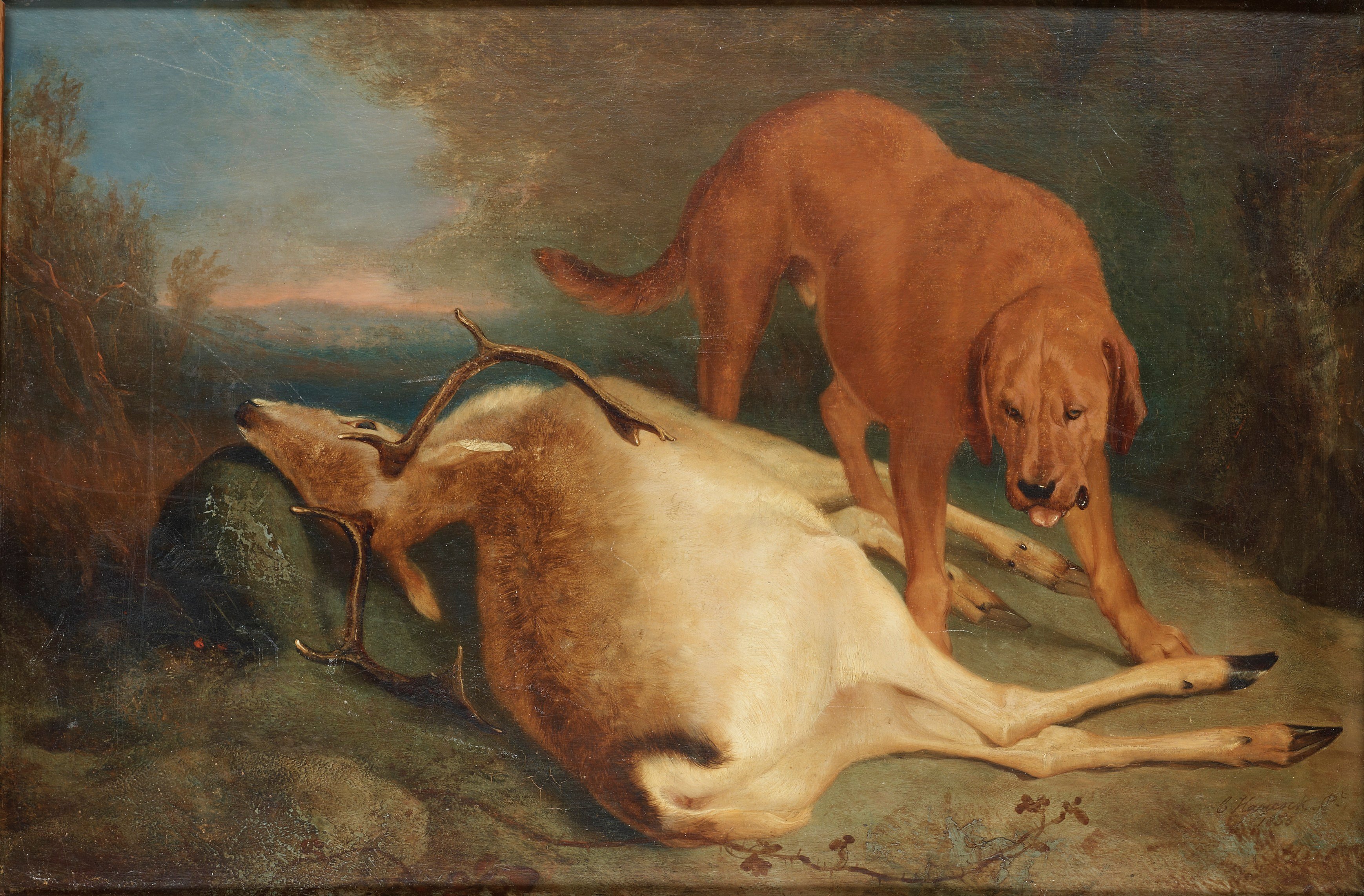 Charles Hancock, Dog and deer. - Bukowskis