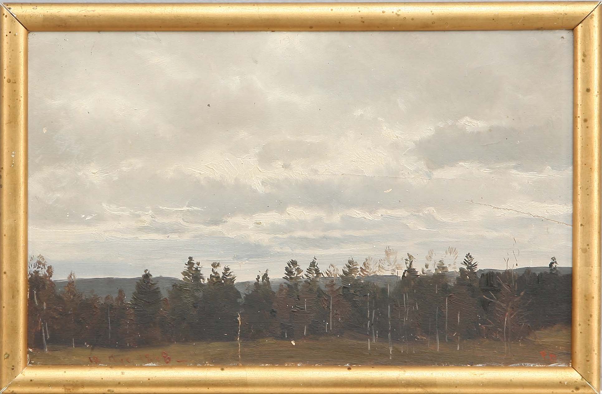 PER DANIEL HOLM, olja på uppfordrat papper, monogramsign och dat 1868 ...