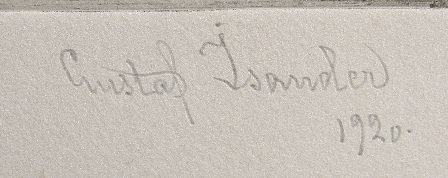 GUSTAF ISANDER, torrnål, sign och dat 1920. - Bukowskis