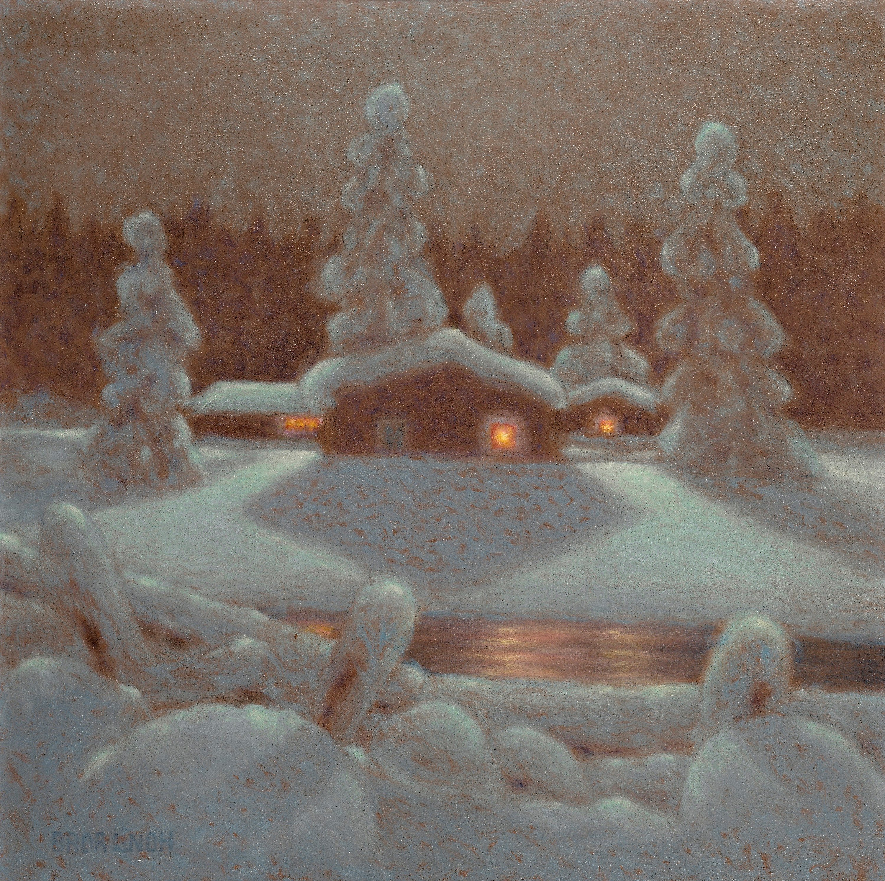 Bror Lindh, "Vinternatt" (Winter night). - Bukowskis