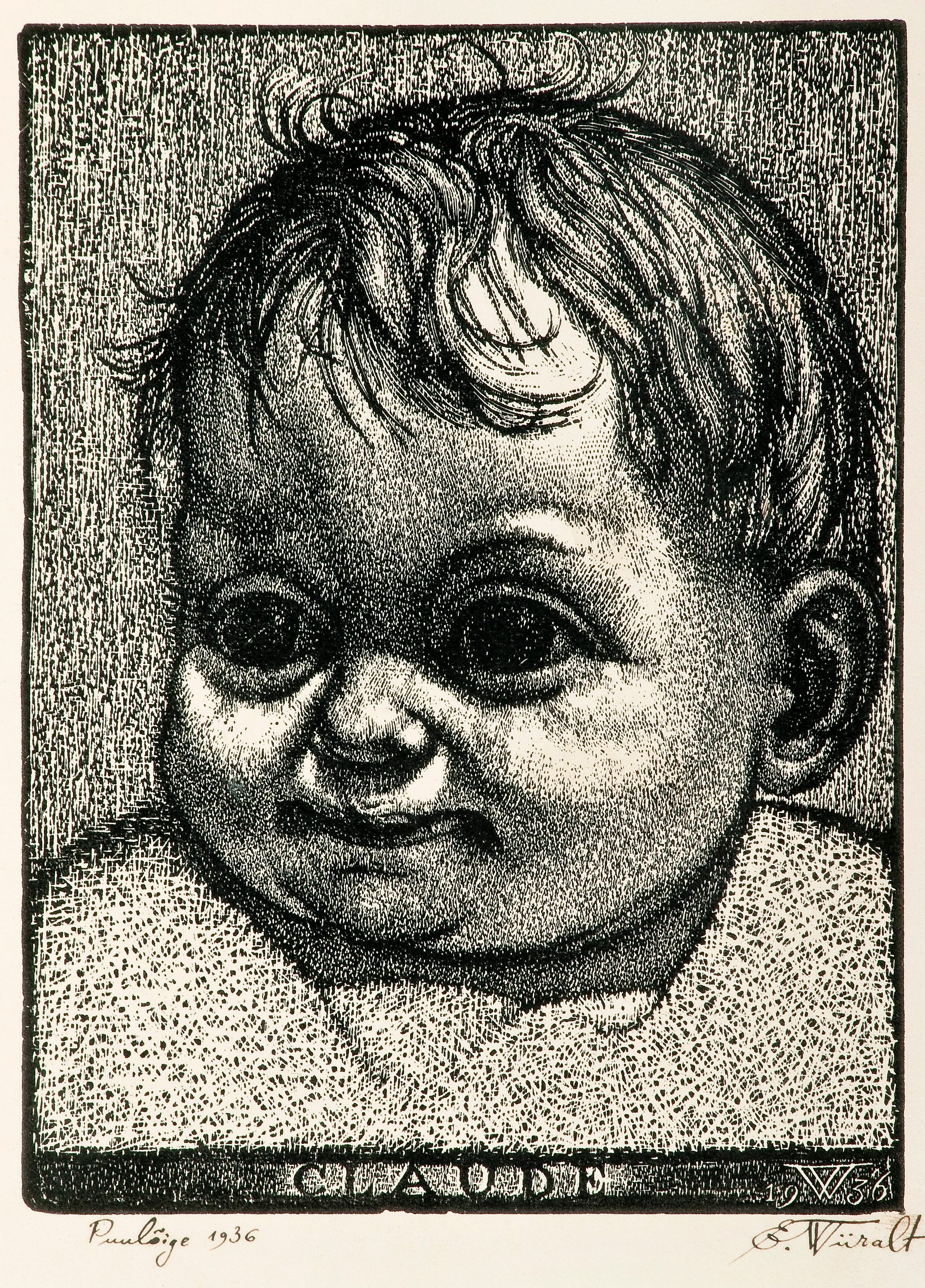 EDUARD WIIRALT (ESTLAND), träsnitt, signerad och daterad. Puulöige 1936 ...