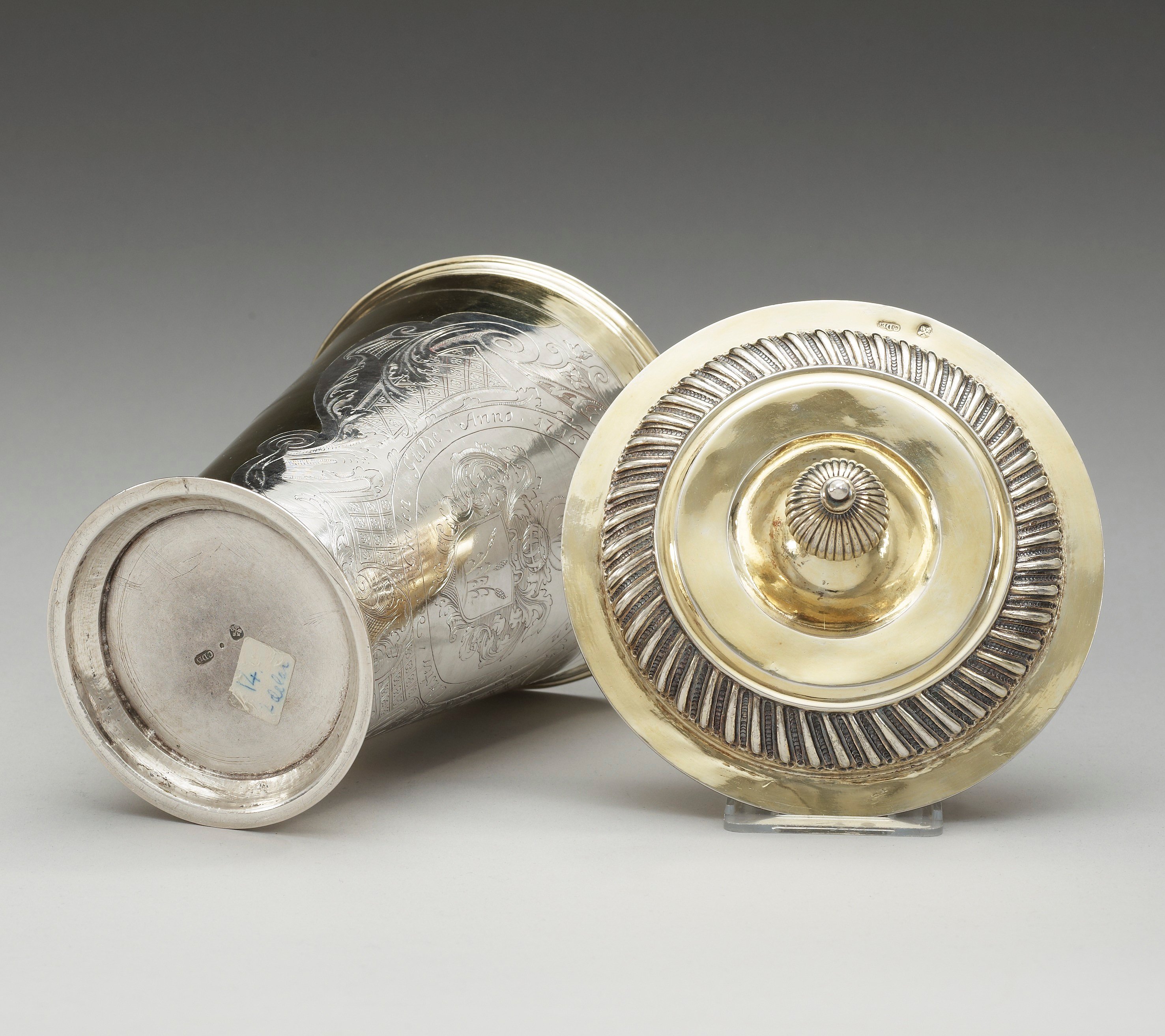 BÄGARE med LOCK, av Christopher Dey, Riga (verksam 1729-1748(1759 ...