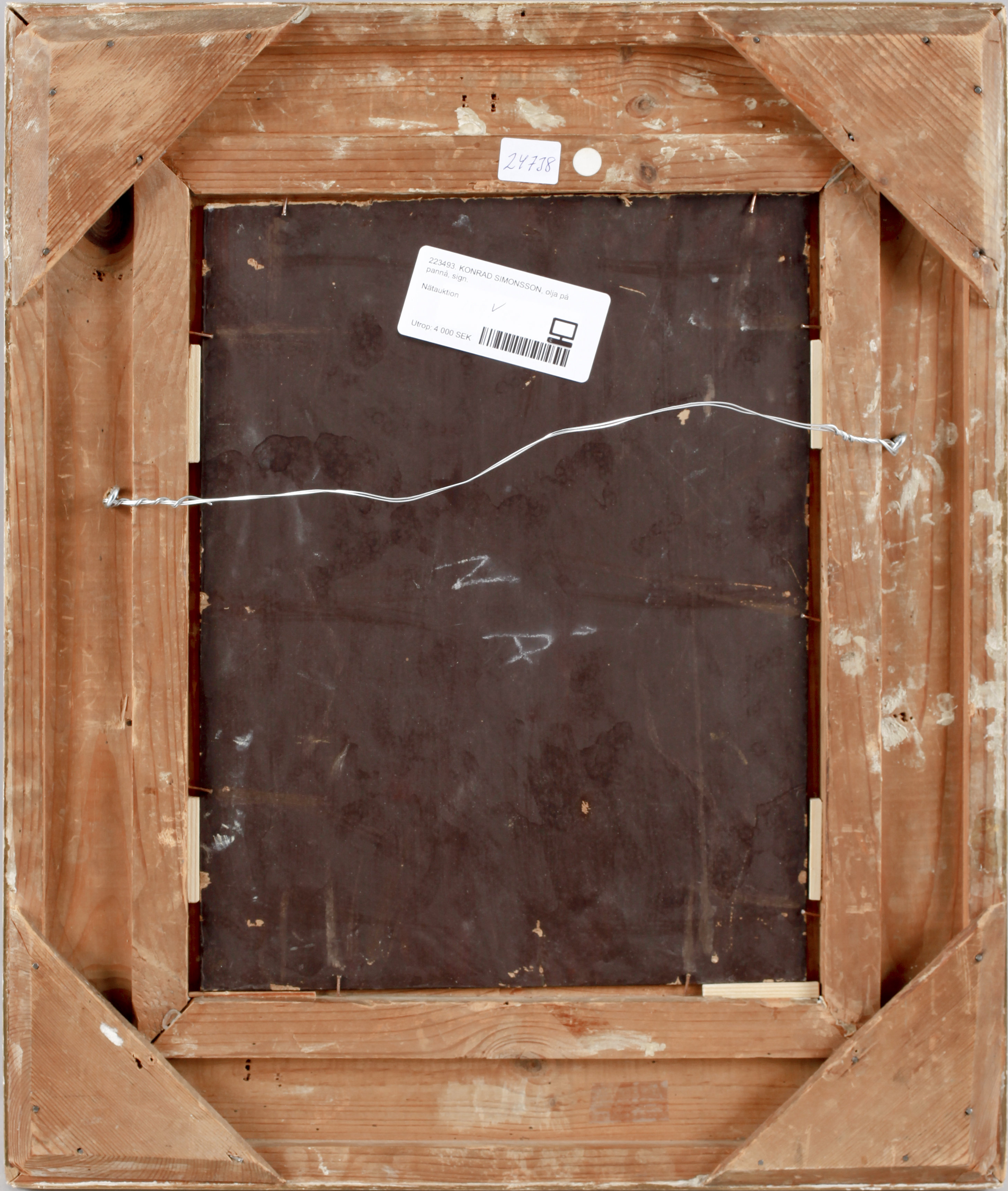 KONRAD SIMONSSON, olja på pannå, sign. - Bukowskis