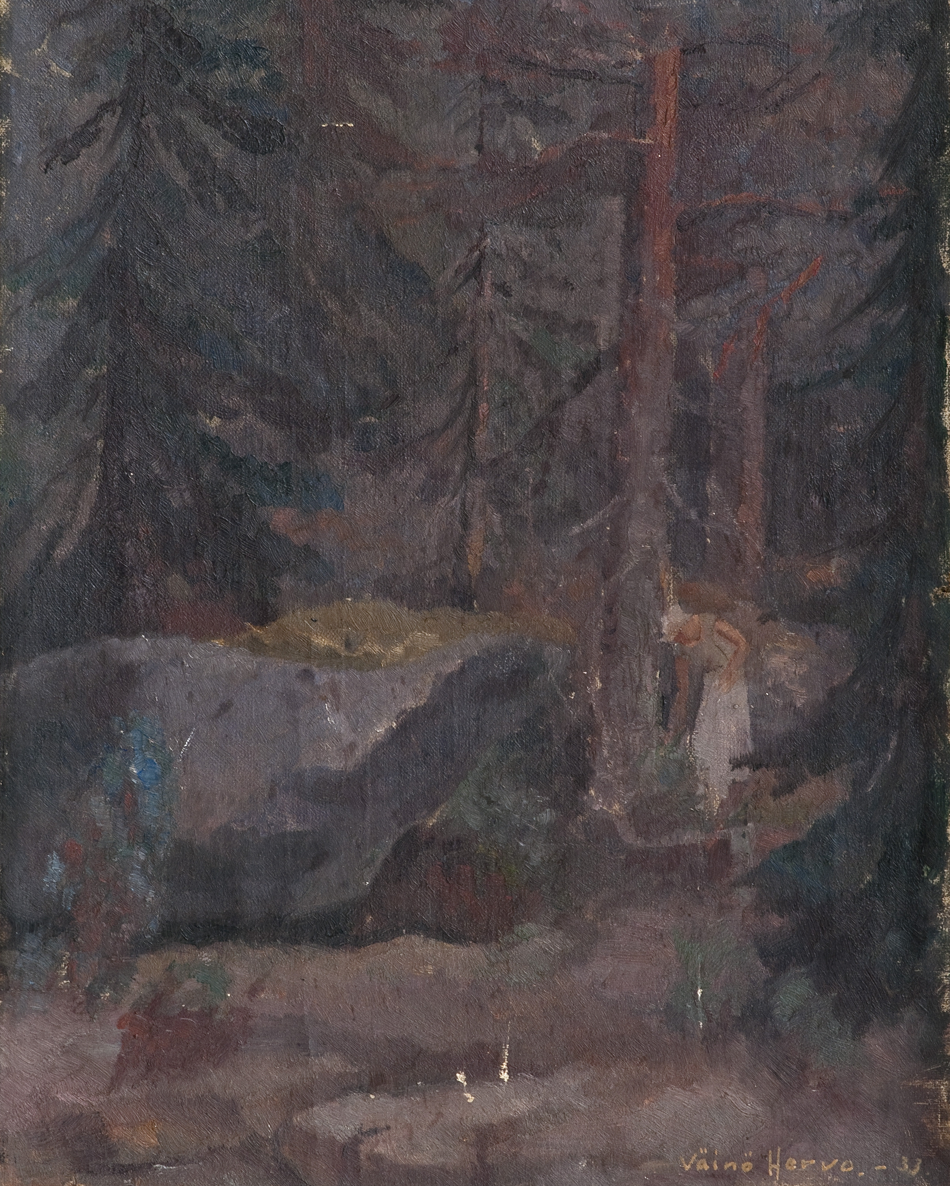 Väinö Hervo, A WOMAN IN THE FOREST. - Bukowskis