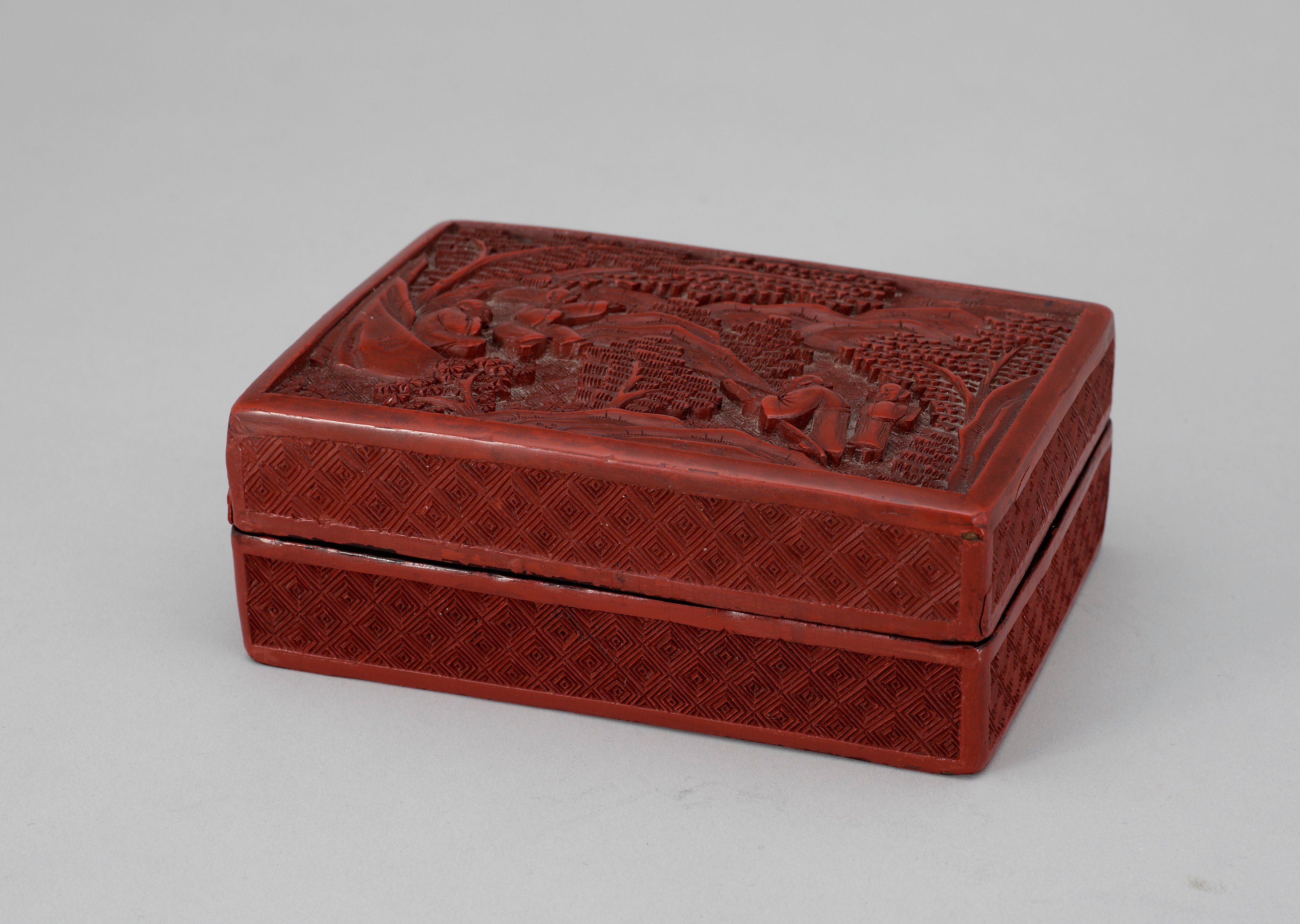 A red laquer late Qing box. - Bukowskis
