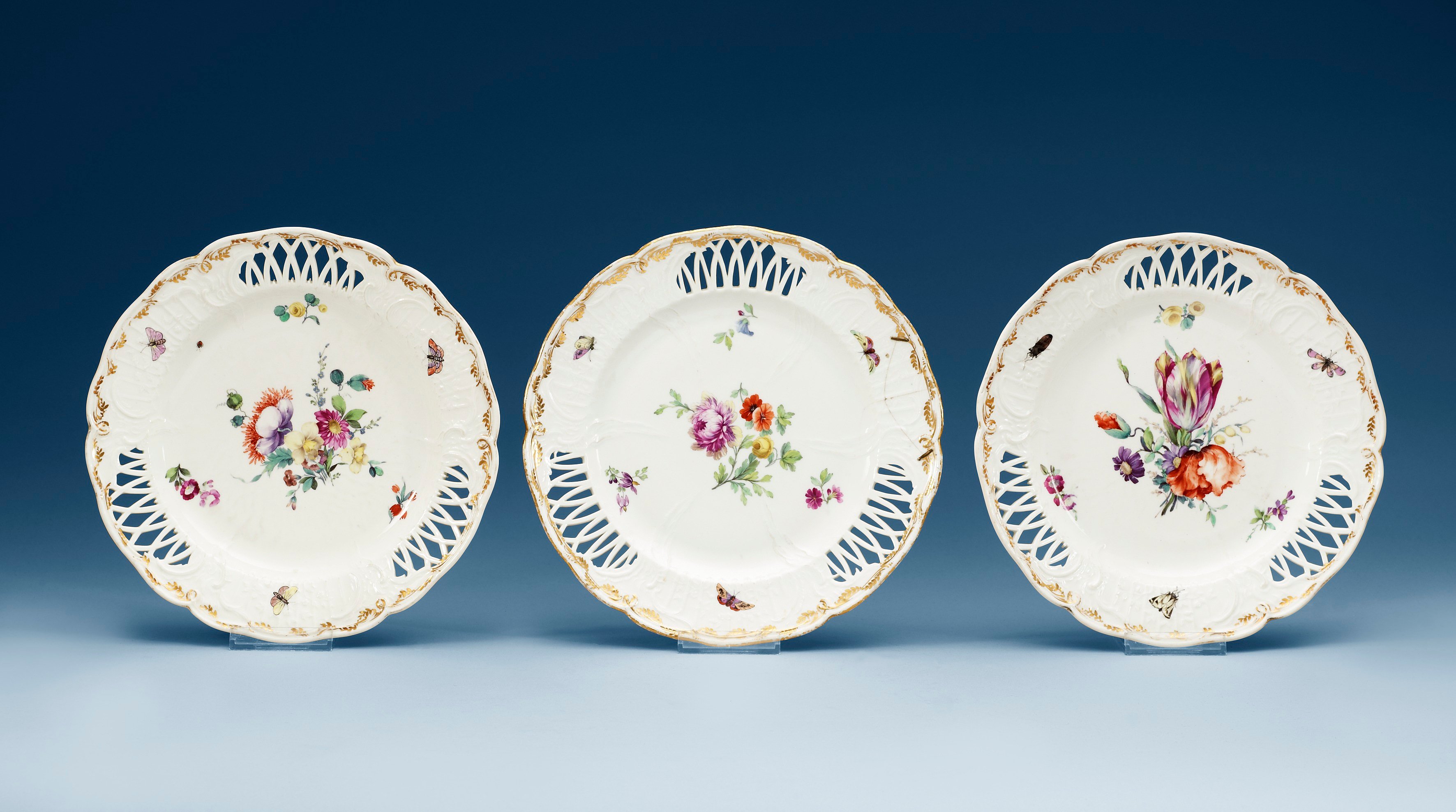 A set of 11 Berlin dessert dishes, 18th Century. - Bukowskis
