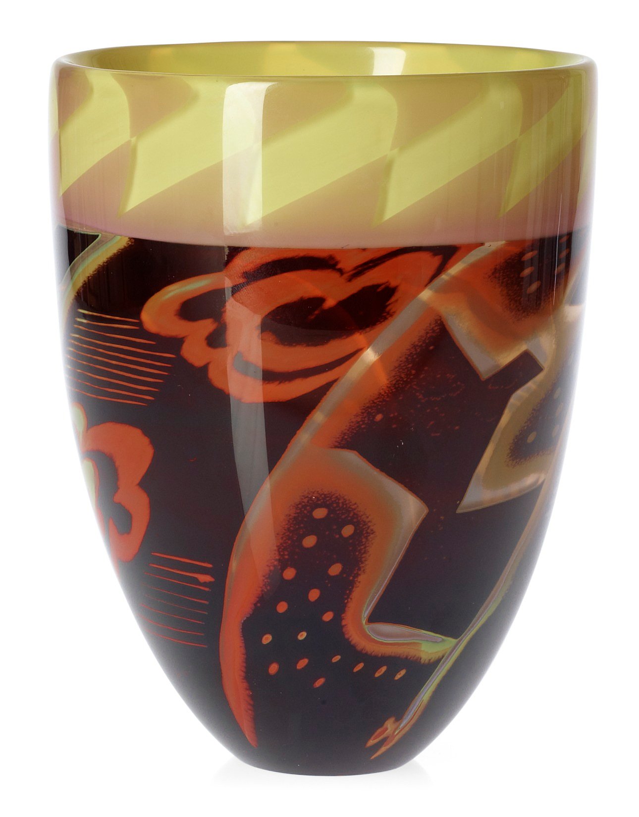 An Eva Englund 'graal' glass vase, Orrefors 1988. - Bukowskis