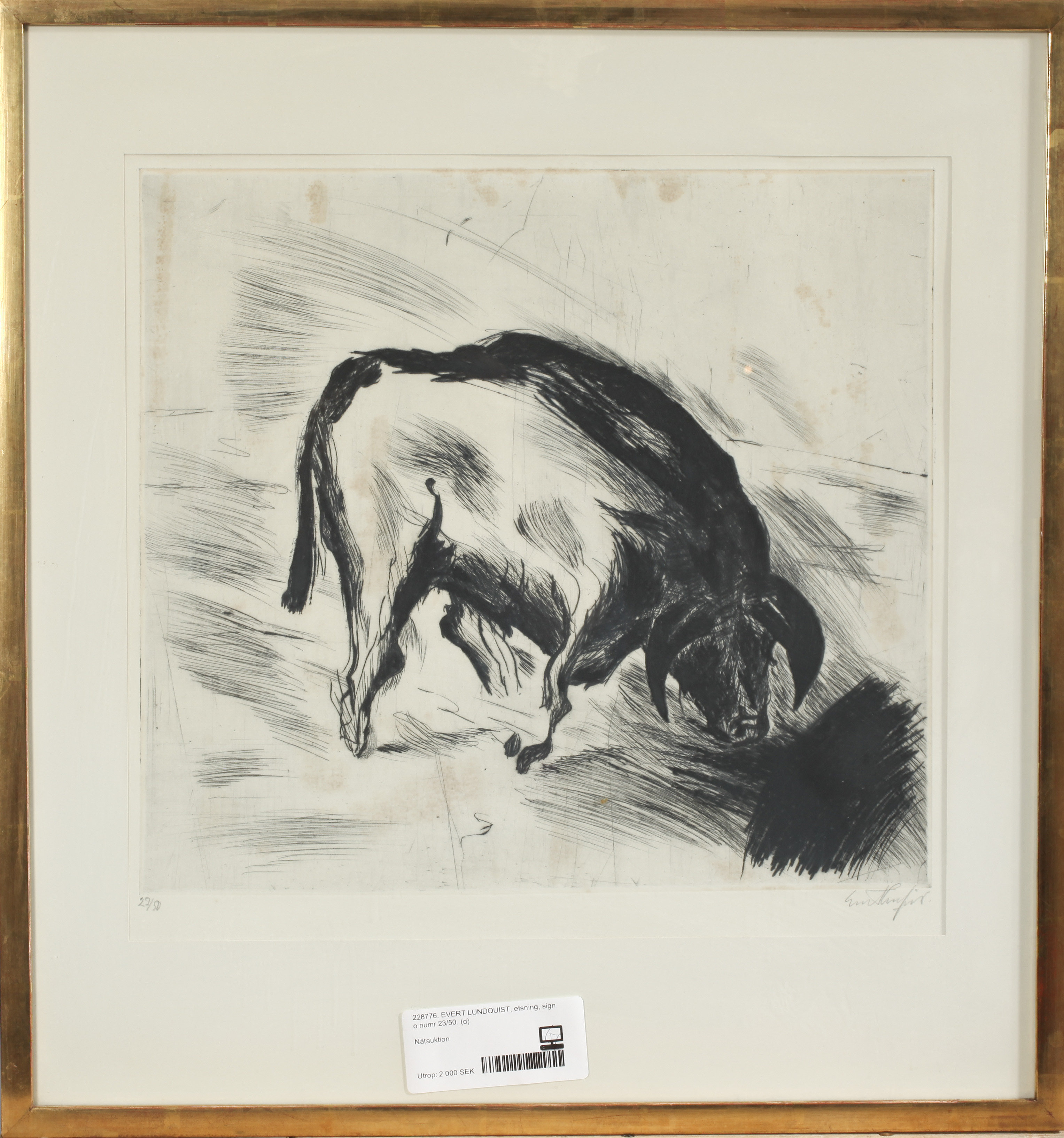 EVERT LUNDQUIST, etsning, sign o numr 23/50. - Bukowskis