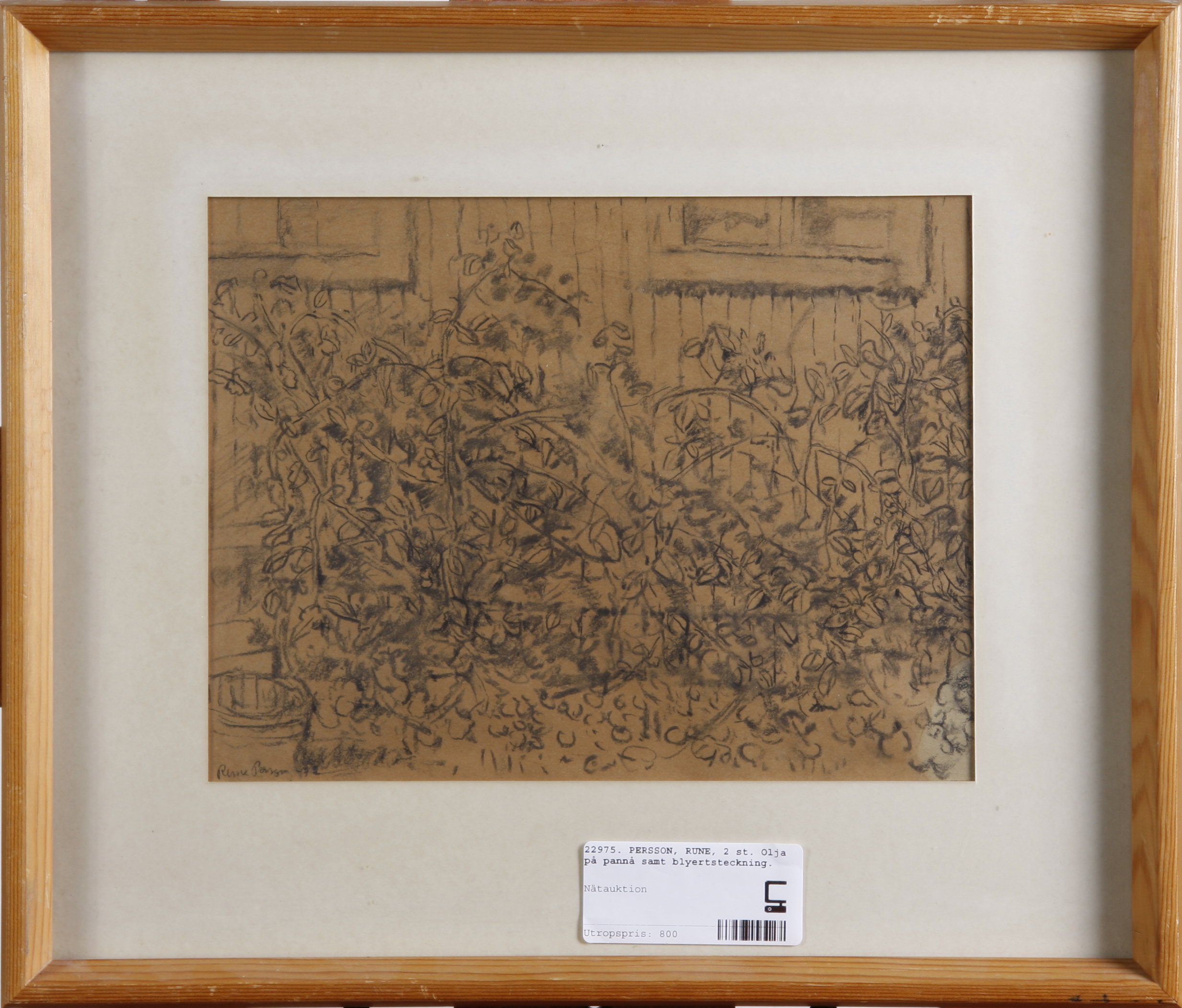 PERSON, RUNE, 2 st. Olja på pannå samt blyertsteckning. - Bukowskis