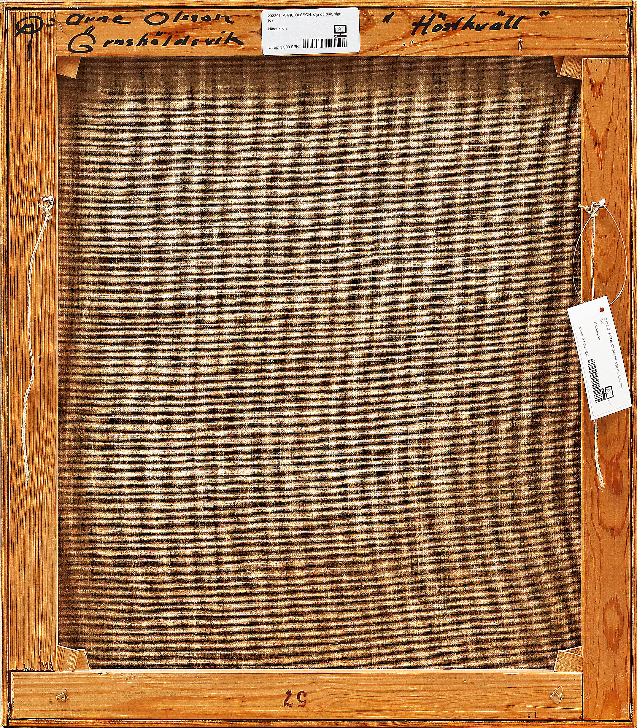 ARNE OLSSON, olja på duk, sign. - Bukowskis