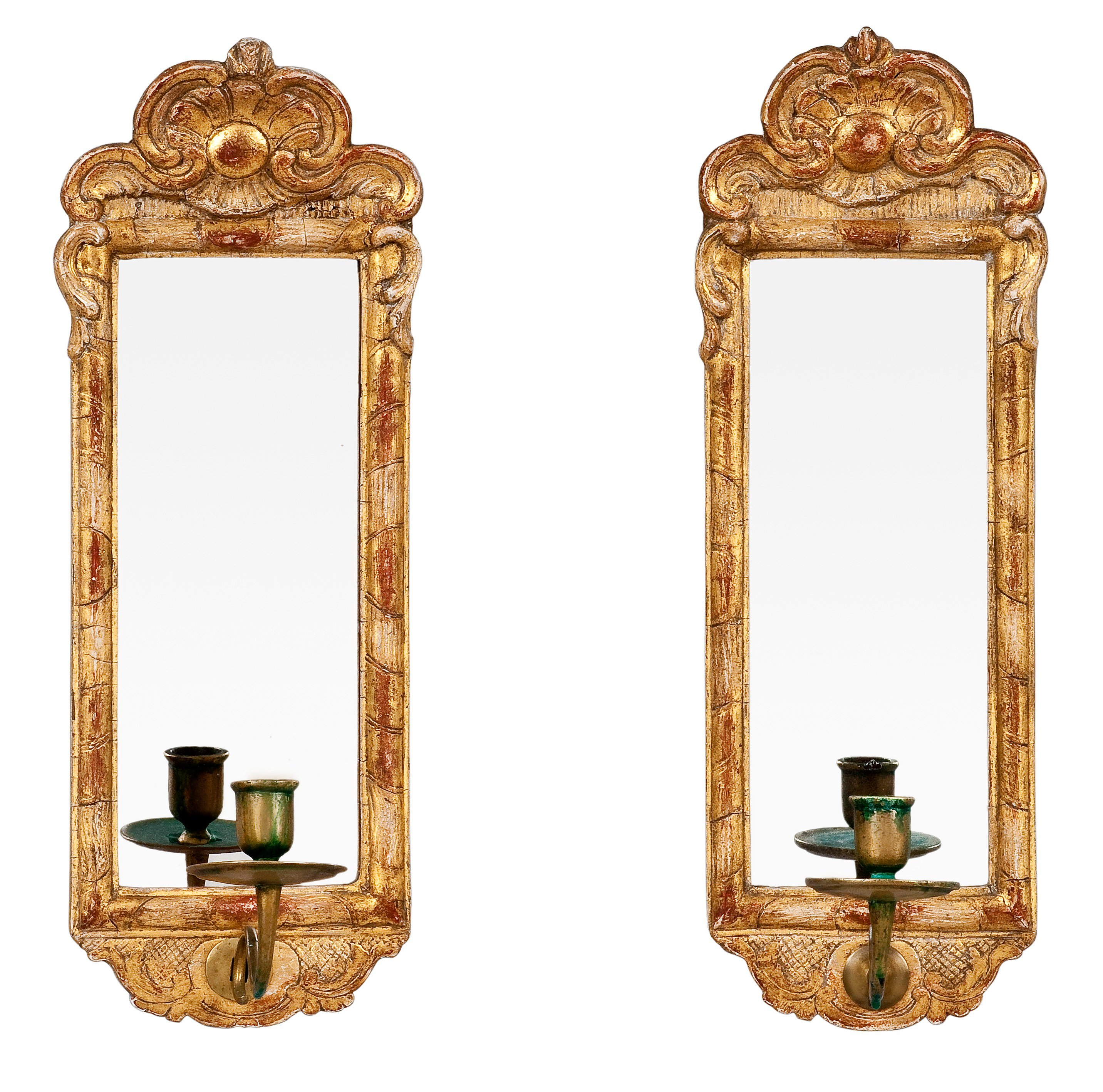 A PAIR OF ONE-CANDLE MIRRORS. - Bukowskis