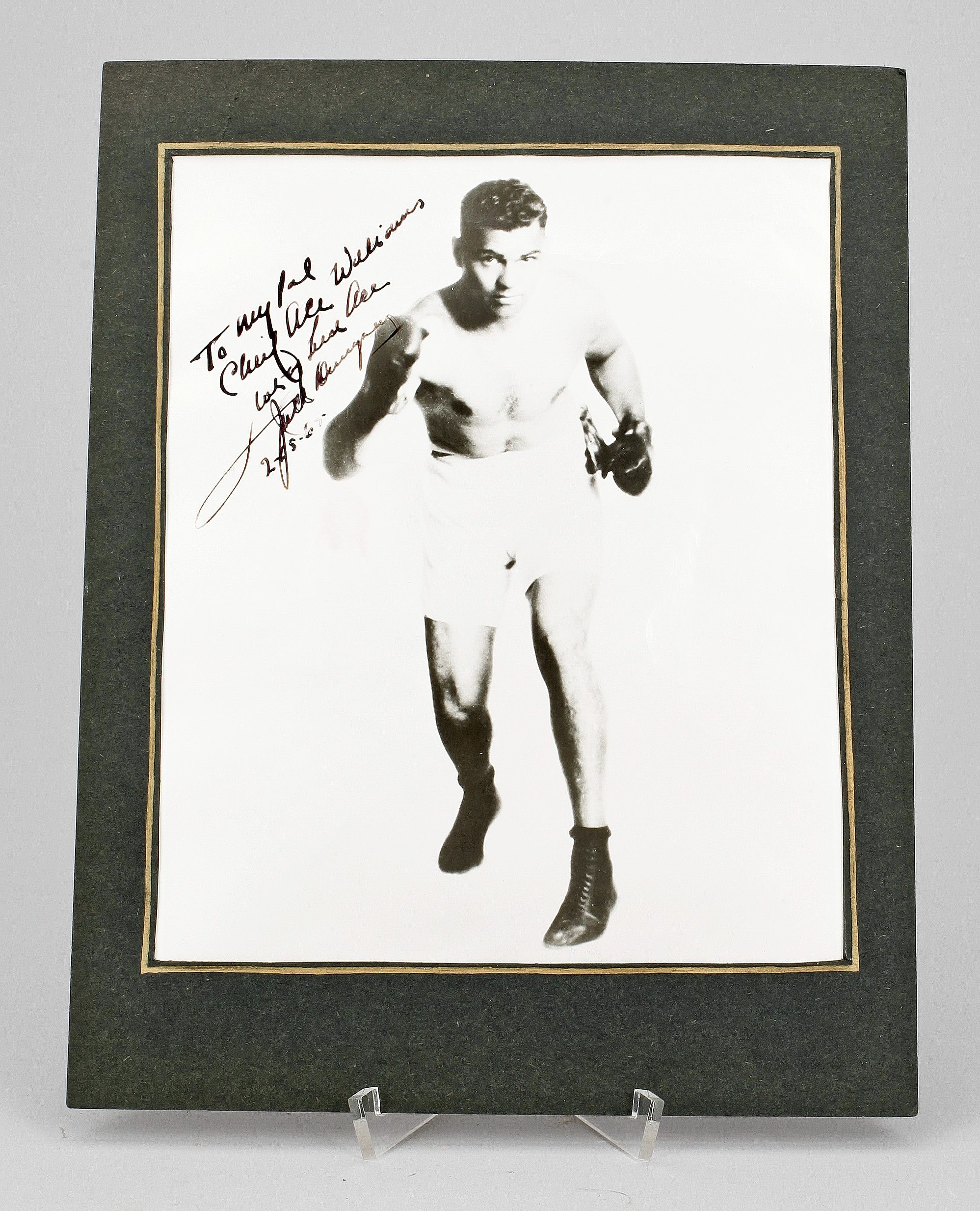 SIGNERAT FOTGRAFI, Jack Dempsey. Dat 1965. - Bukowskis